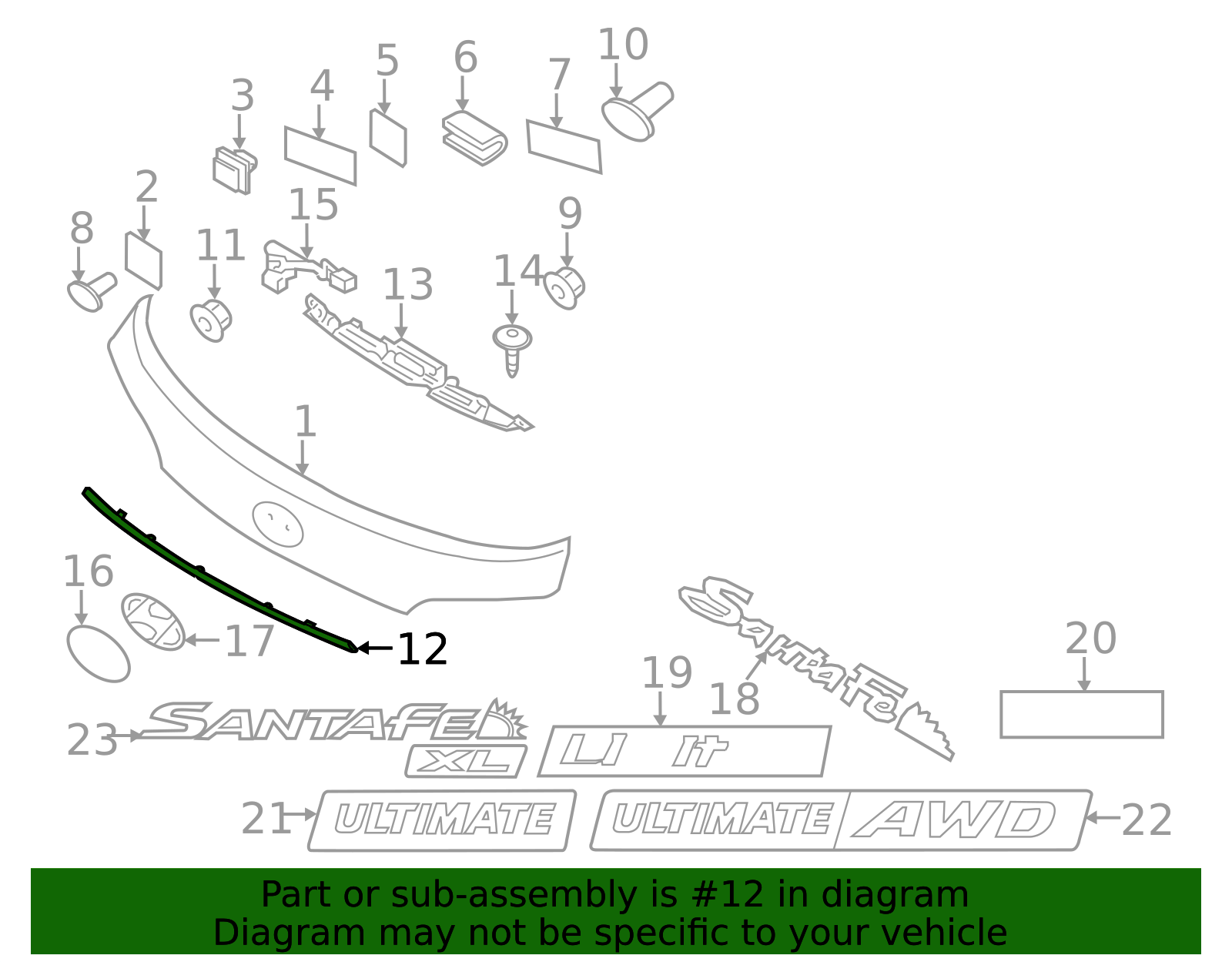 87373-B8000 - Lower Molding 2013-2019 Hyundai | Hyundai Parts Pro