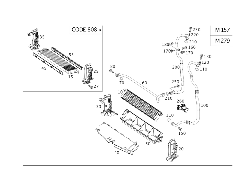 221-500-07-00 - Oil Cooler | World Mercedes-Benz Parts