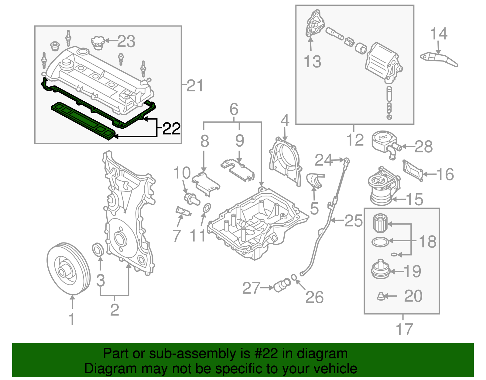 2006-2013 Mazda Valve Cover Gasket L3K9-10-230 | OEM Parts Online