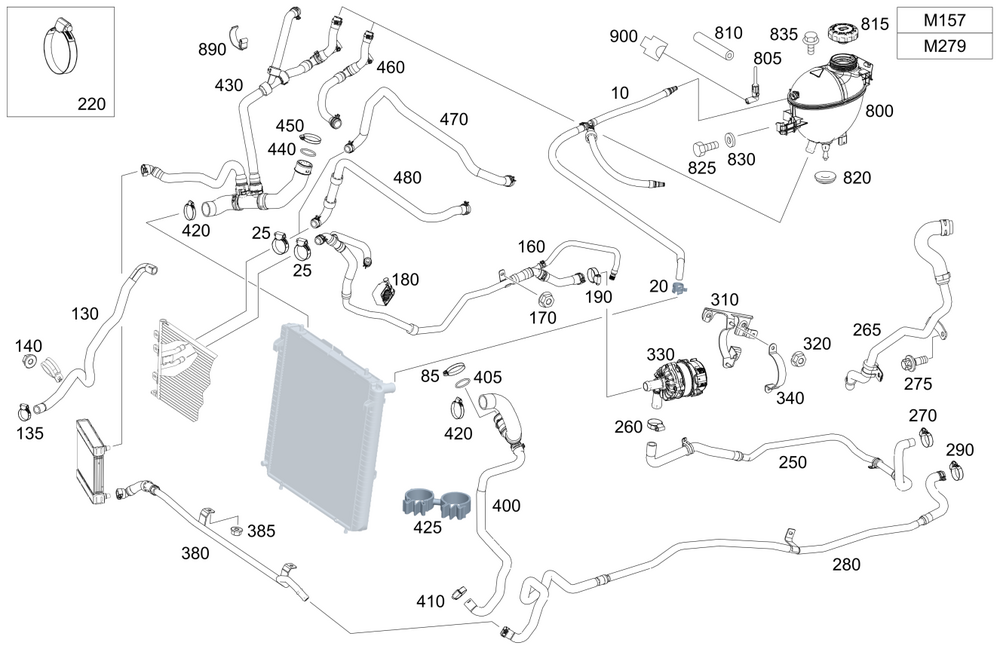 463-501-88-84 - Coolant Hose 2013-2018 Mercedes-Benz G63 AMG | Mercedes ...