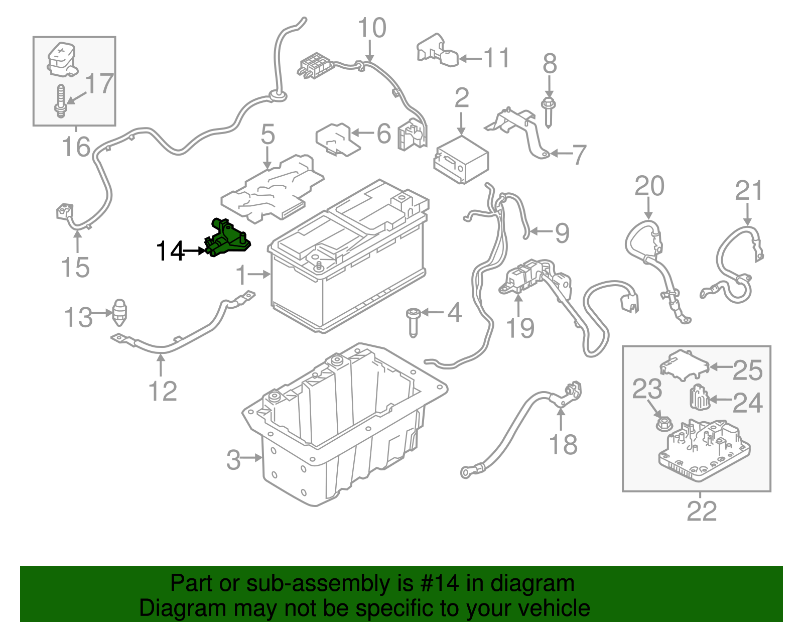 Genuine OEM Battery Cable Terminal End Part# LR038721 Fits 2012-2016 ...