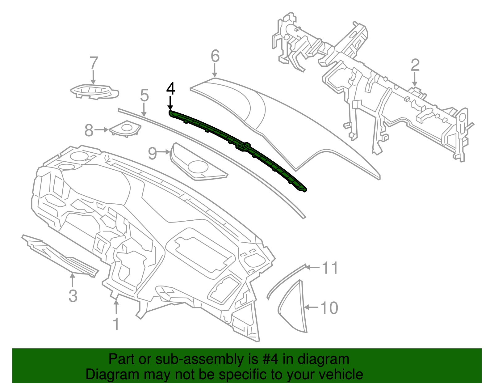 2011-2016 Kia Optima Defroster Panel 97314-2T000 | OEM Parts Online
