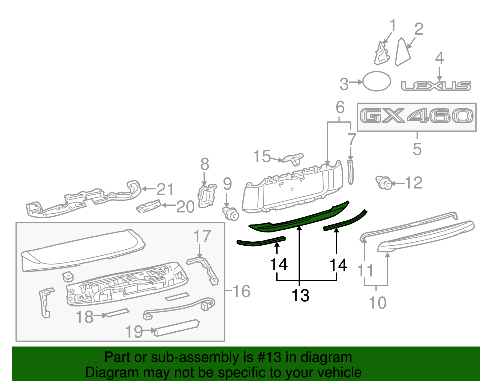 76813-60100 - Lower Molding For 2022-2023 Lexus GX460 | Lexus OE Parts
