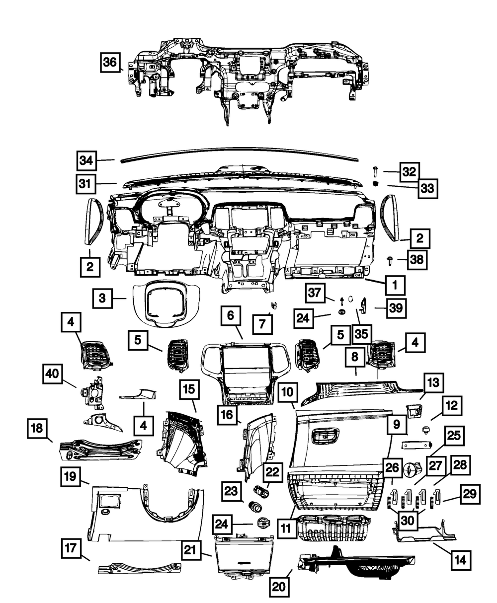 Instrument Panel Closeout Panel for 2014-2015 Jeep Grand Cherokee | OEM ...