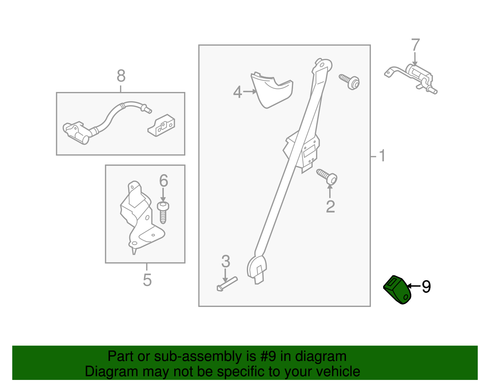2011-2019 Ford Buckle End DB5Z-7860044-EJ | TascaParts.com