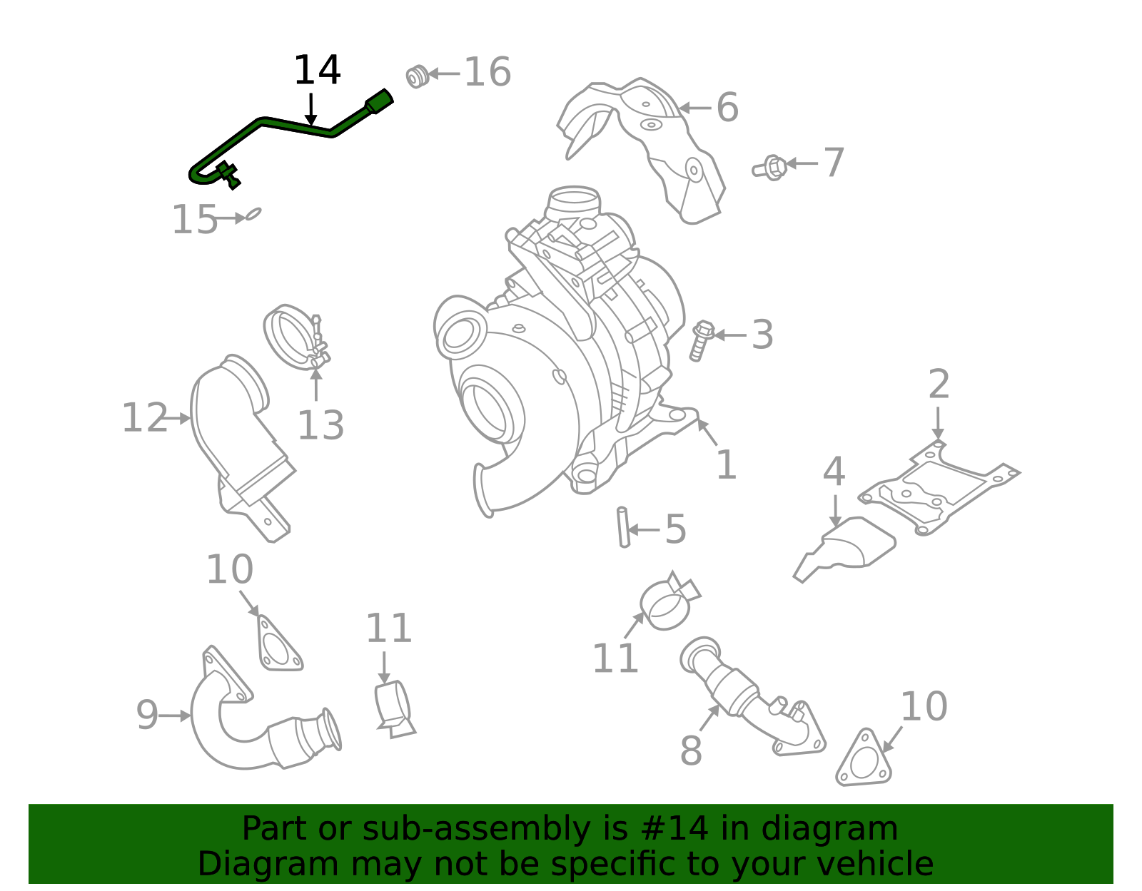 2020-2025 Ford | Turbocharger Coolant Line | LC3Z-8A520-A | Walls' Ford ...