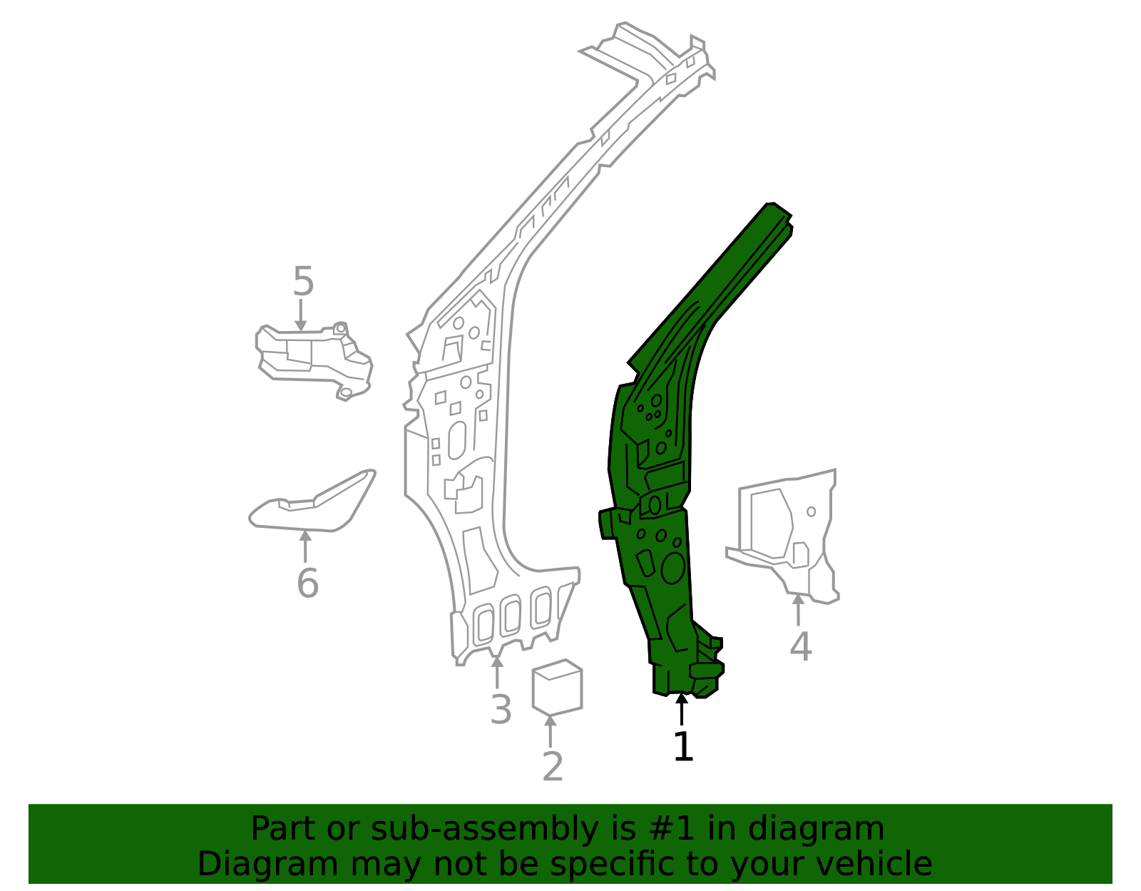 61109-0R904 - Body A-Pillar Reinforcement Longo Toyota Parts