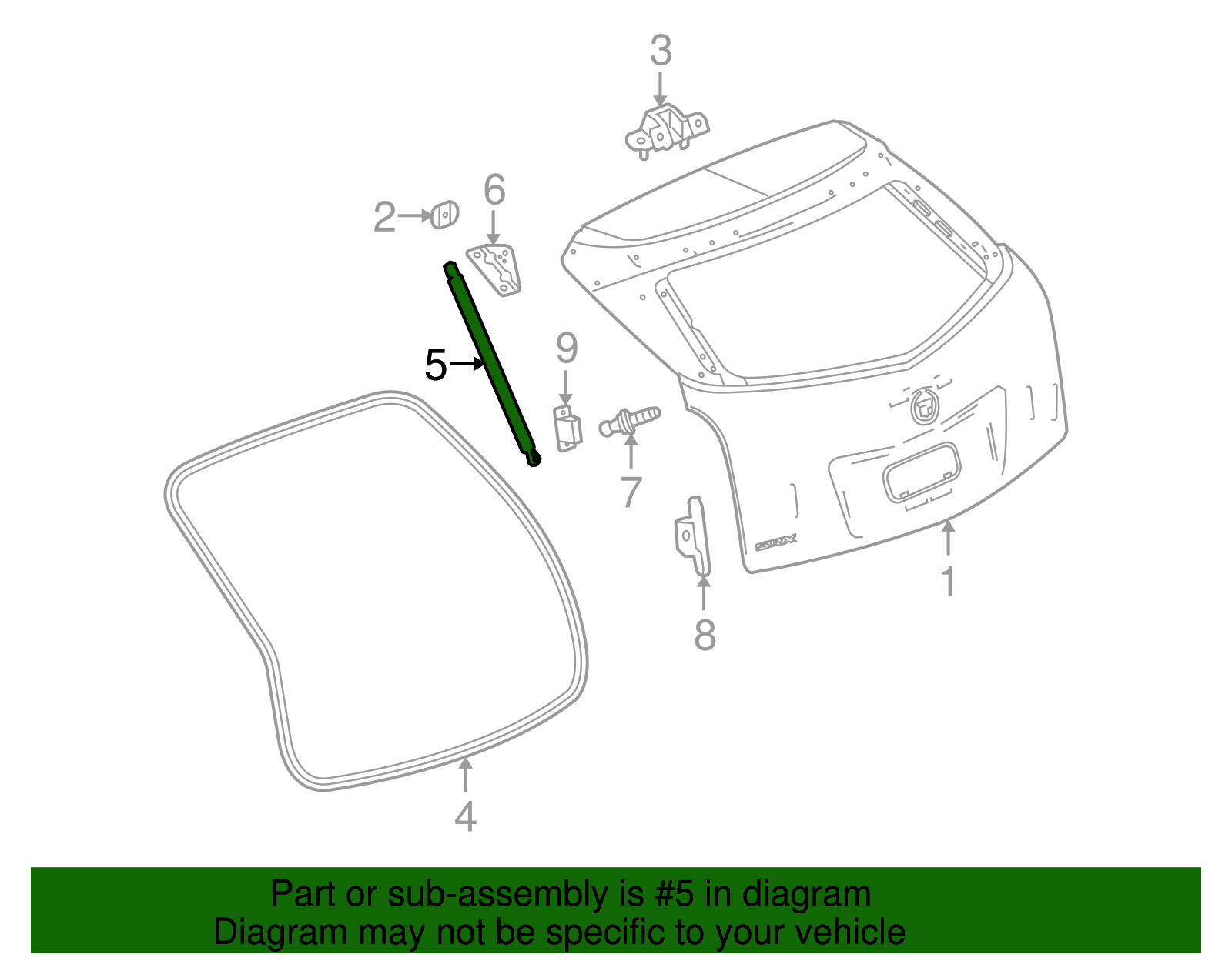 2010-2016 Cadillac SRX Liftgate Actuator 23429744 GM | GMPartsDirect.com