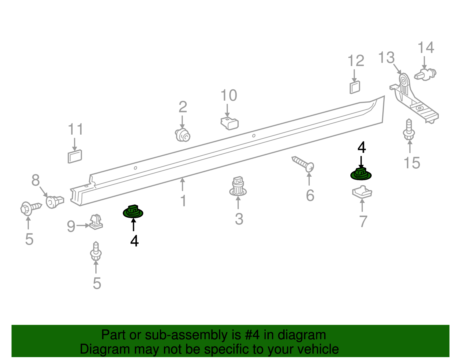 Genuine Toyota Rocker Panel Molding Clip part# 90467-22014 for 2016 ...