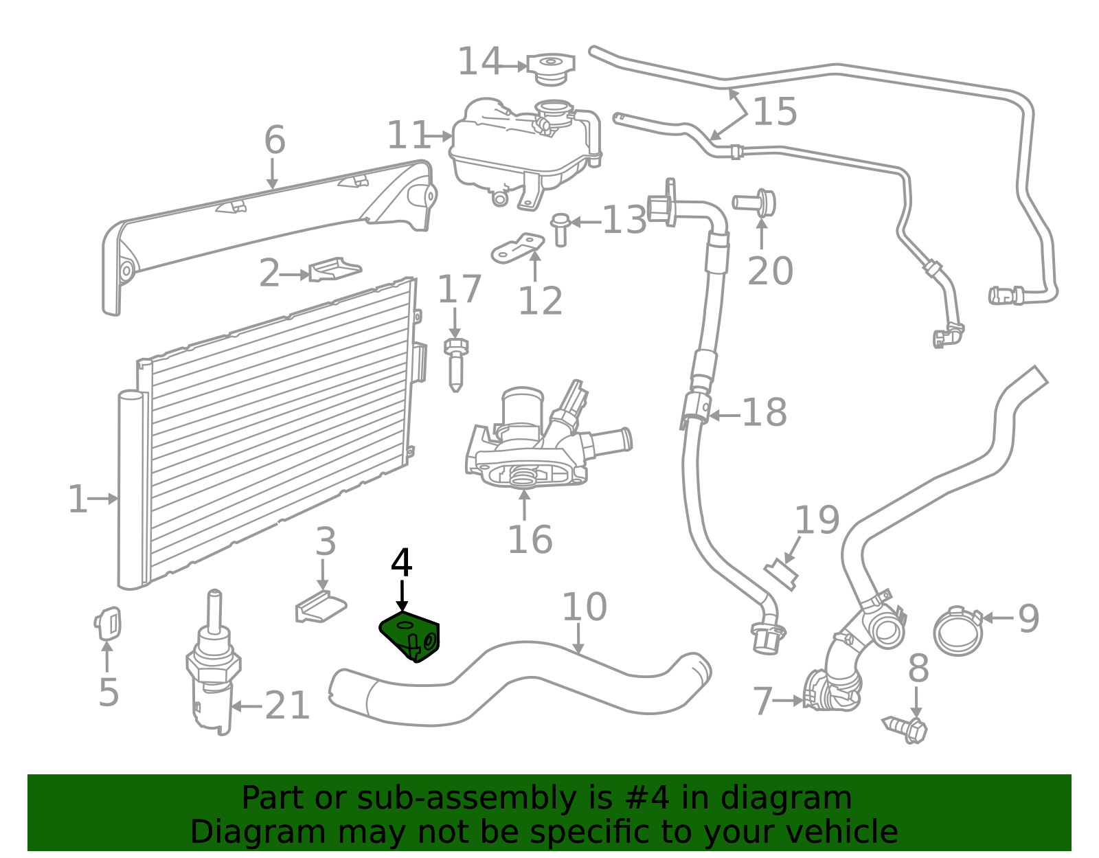 2012-2016 Fiat 500 Cooling Module Bracket 68073691AA | Mopar Parts Canada