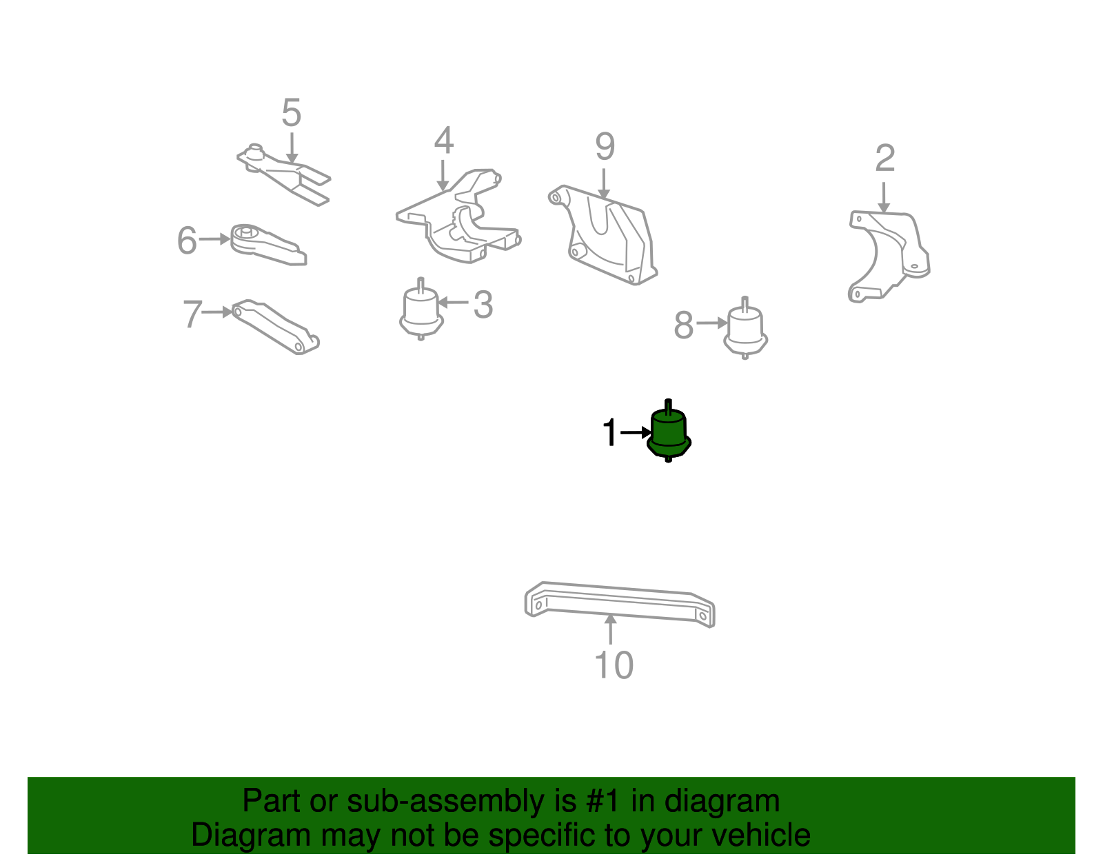 2007-2008 GM Front Engine Mount 25857746 | TascaParts.com