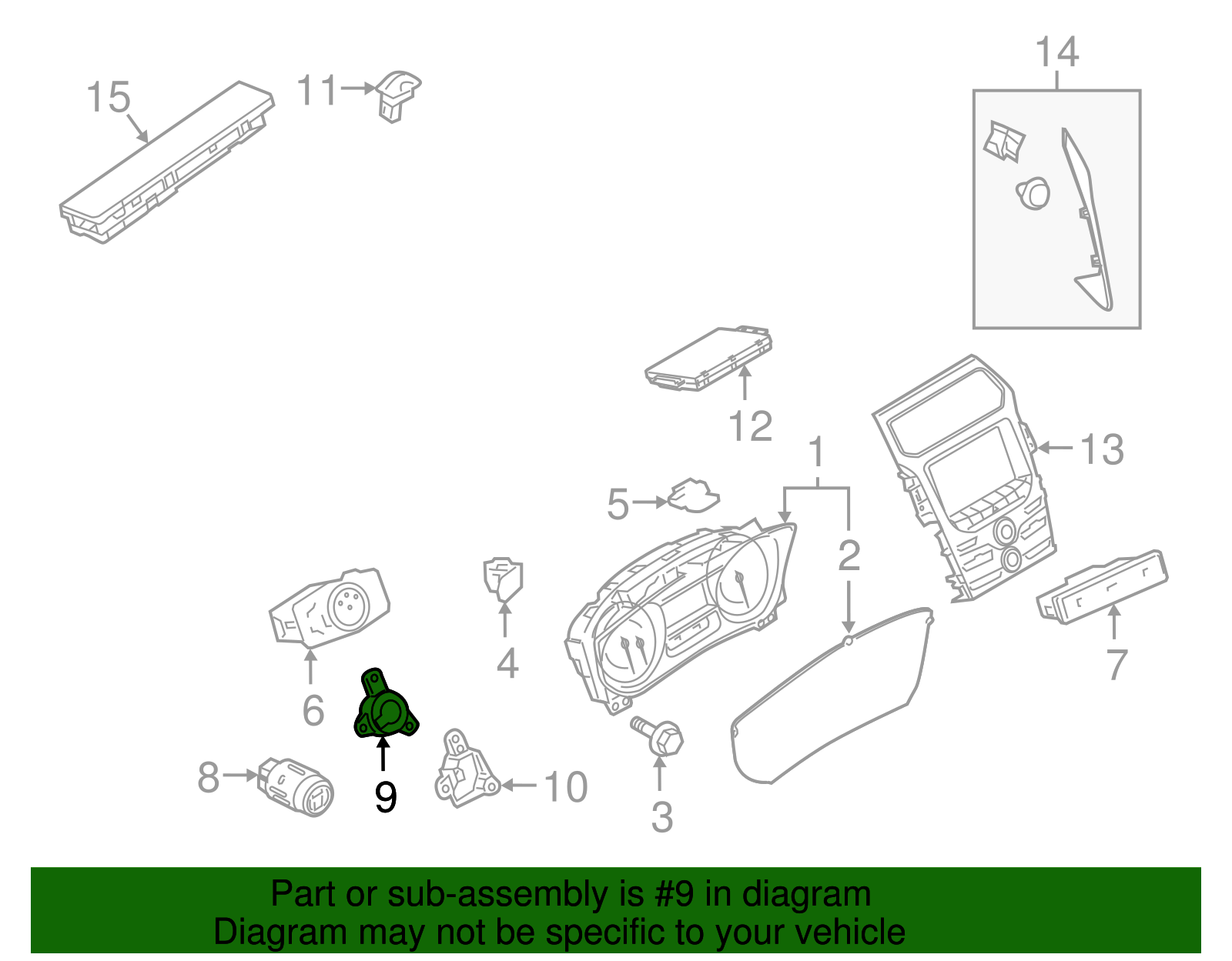 FB5Z-12A145-A - 2016-2019 Ford Explorer - Switch Housing | My Ford Parts