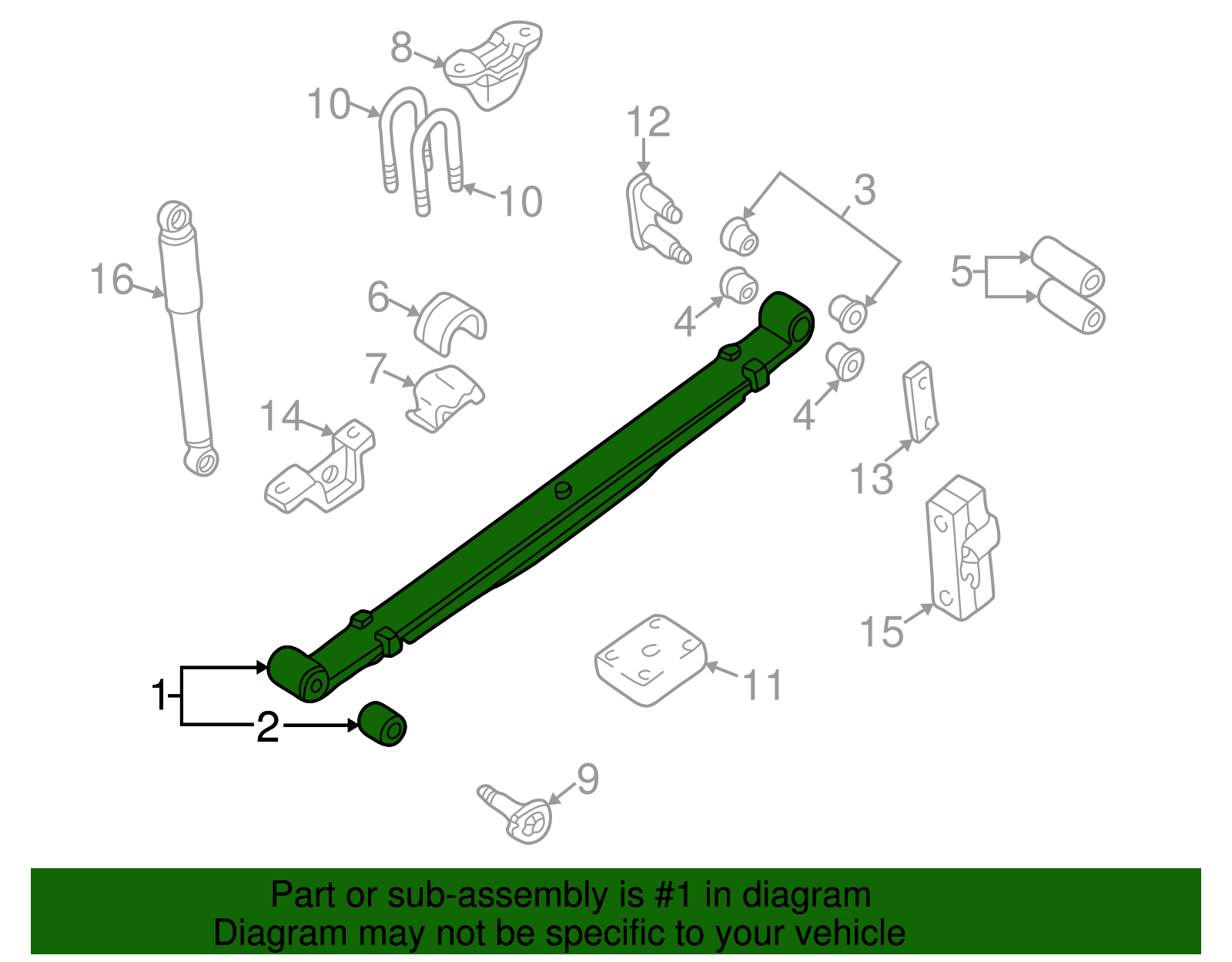 2002-2004 Nissan Frontier Leaf Spring Assembly 55020-9Z501 | Temecula ...