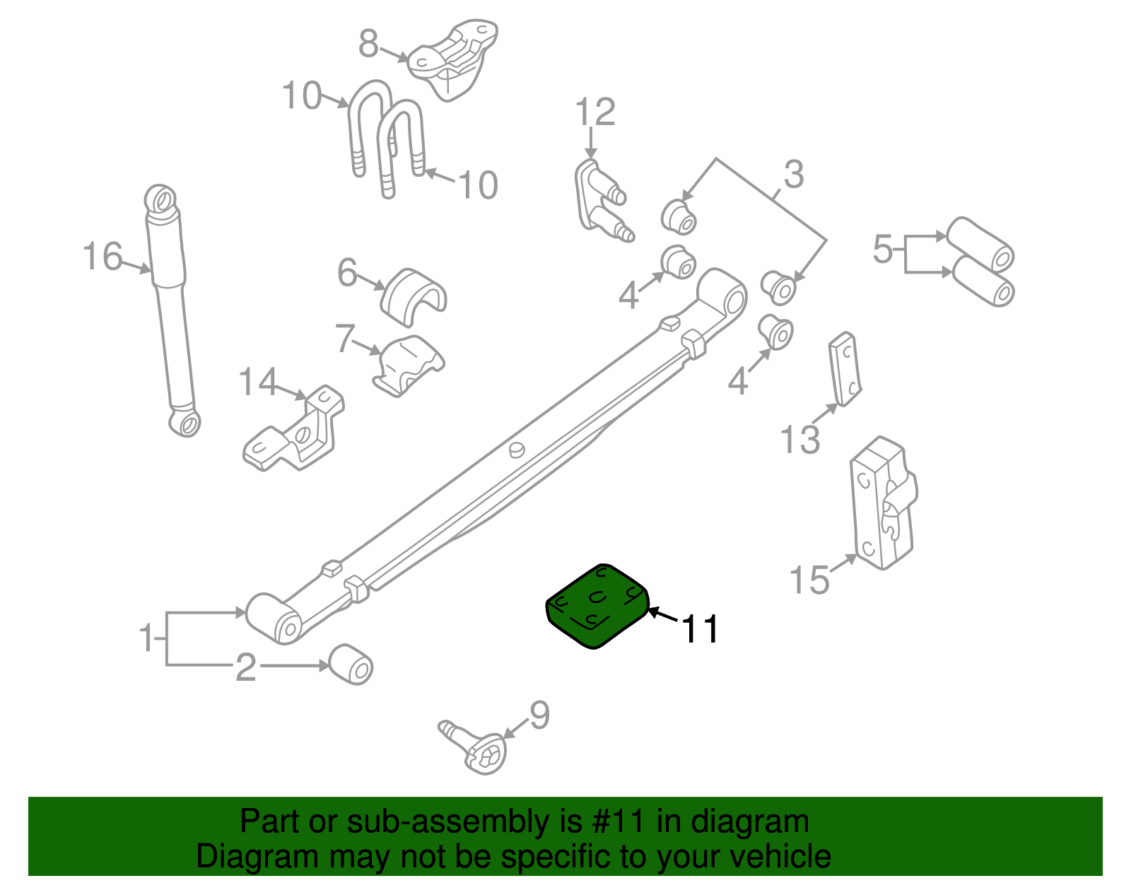 1998-2004 Nissan Frontier U-Bolt Mount Plate 55054-8B500 | Nissan Parts ...