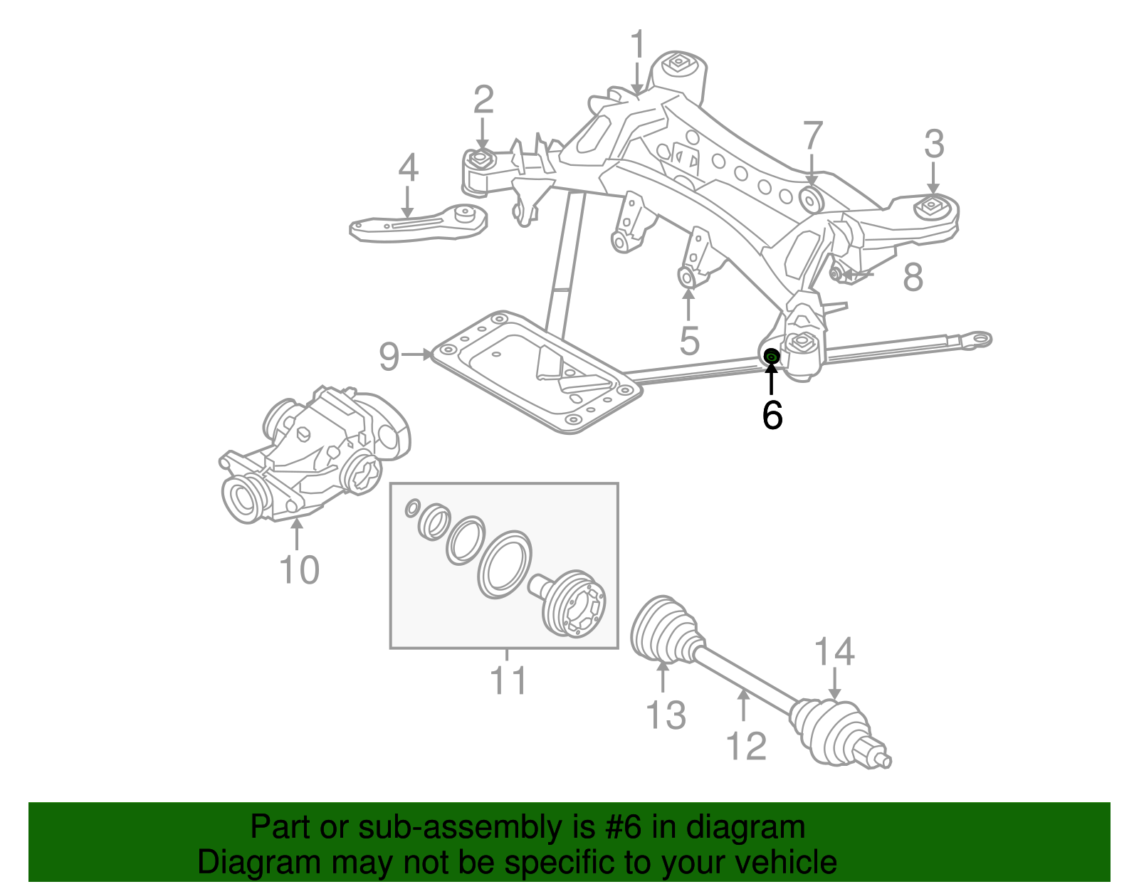 33326763092 - 2006-2015 BMW Suspension Cross-Member Assembly Insulator ...