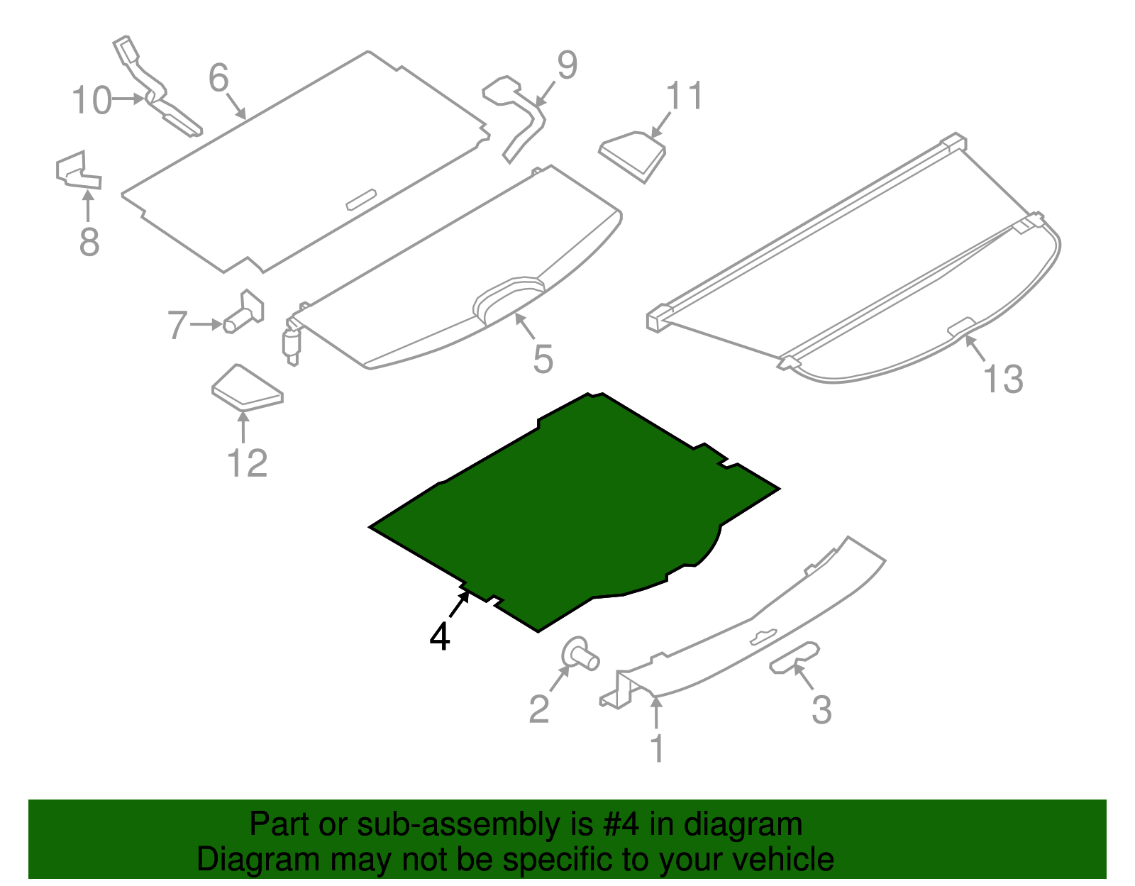 2015-2016 Nissan Rogue Floor Cover 84904-5HA3A | Bill Kay Nissan Parts