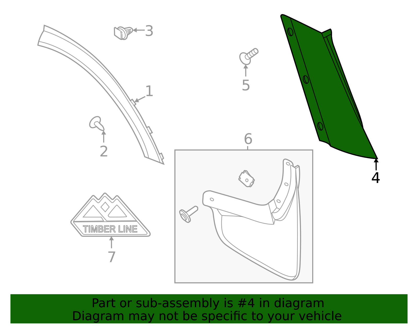 LB5Z-78291A08-AA - Wheel Arch Molding 2020-2025 Ford | Ford Parts Direct