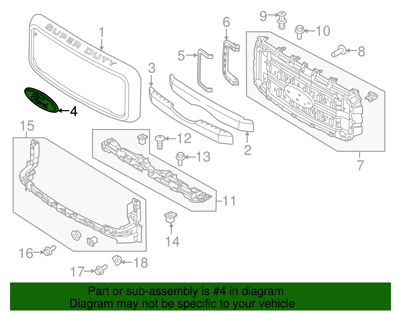 BC3Z-8213-A - Grille Emblem 2011-2016 Ford | Ford Parts Direct