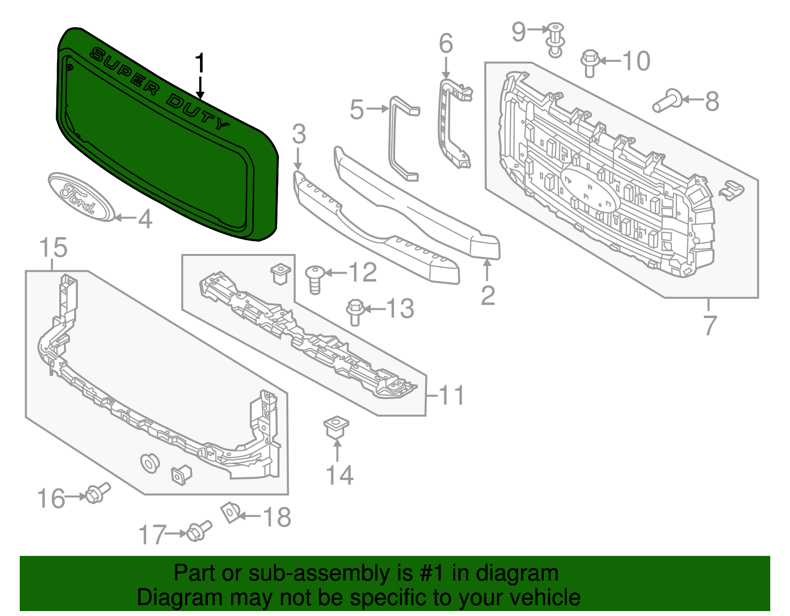 OEM Ford Grille Surround For 2011-2016 Ford - Part No. BC3Z-8200-BPTM ...