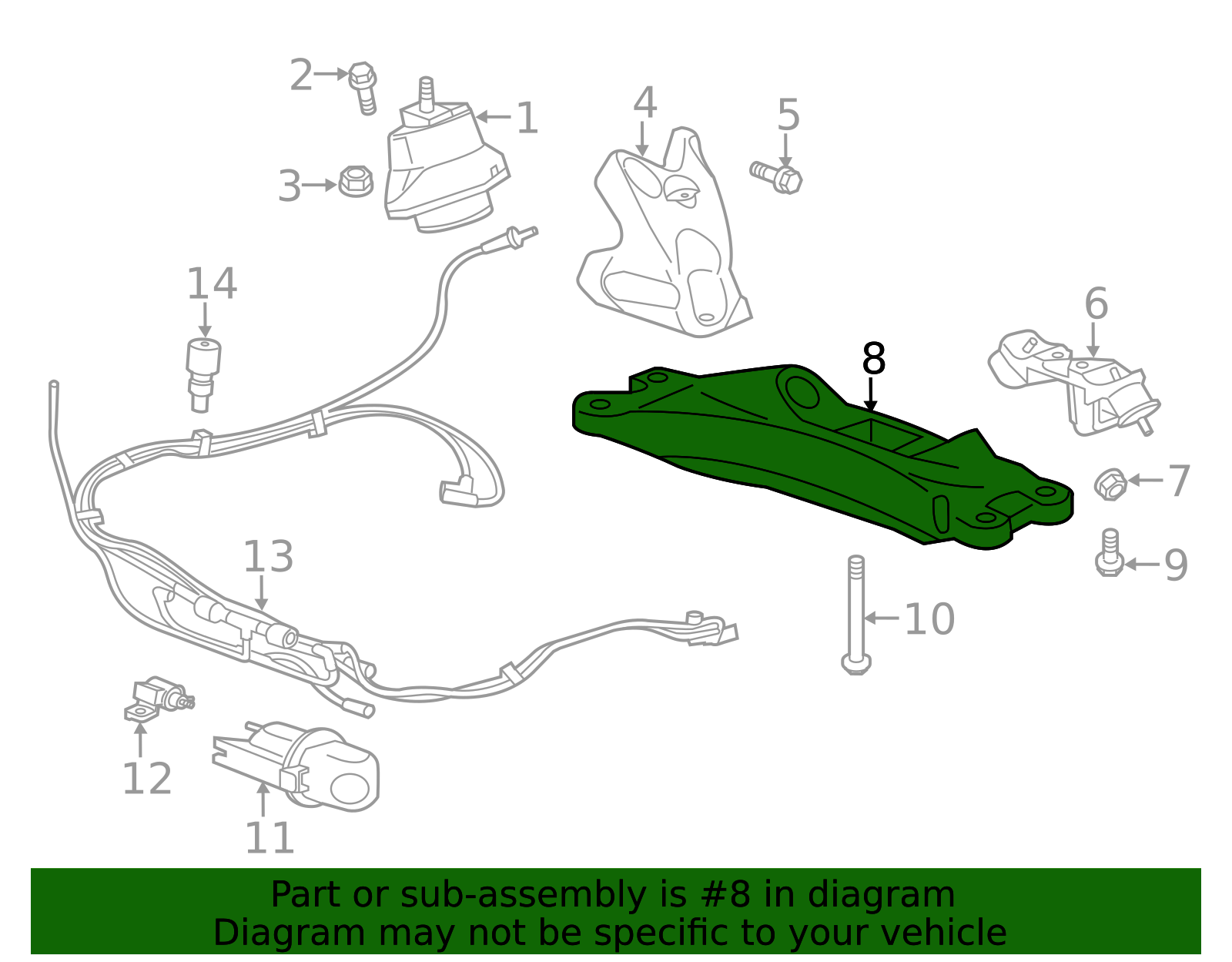 2013-2015 Cadillac ATS Manual Transmission Mount Bracket 22866319 ...