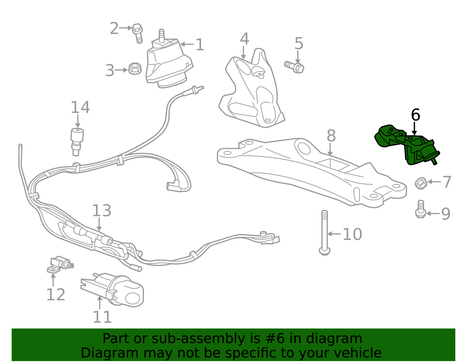 2016-2019 Cadillac ATS Transmission Mount 84119720 | Courtesy Parts