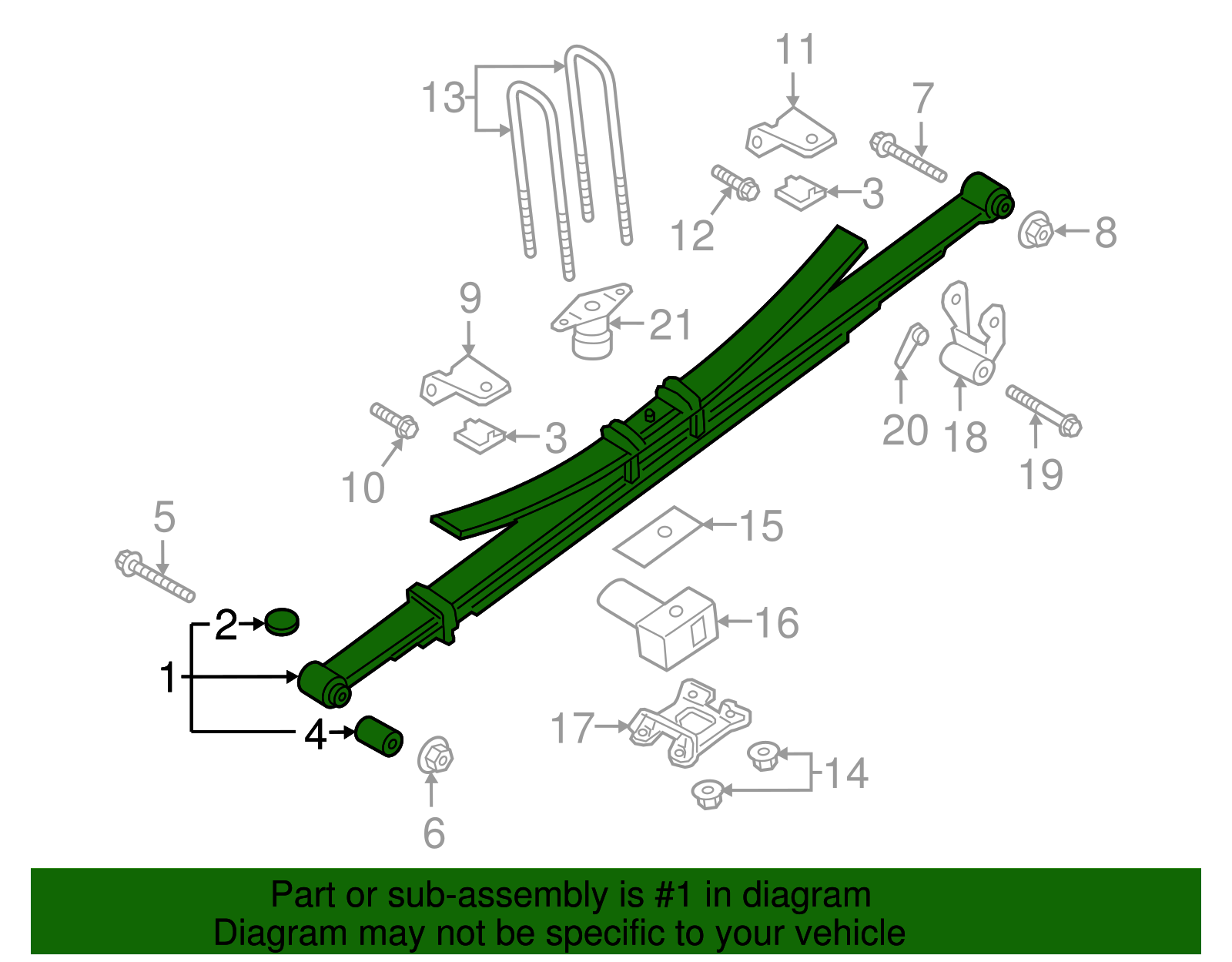 Genuine OEM Ford Part - Leaf Spring Assembly HC3Z-5560-W | Genuine OEM ...