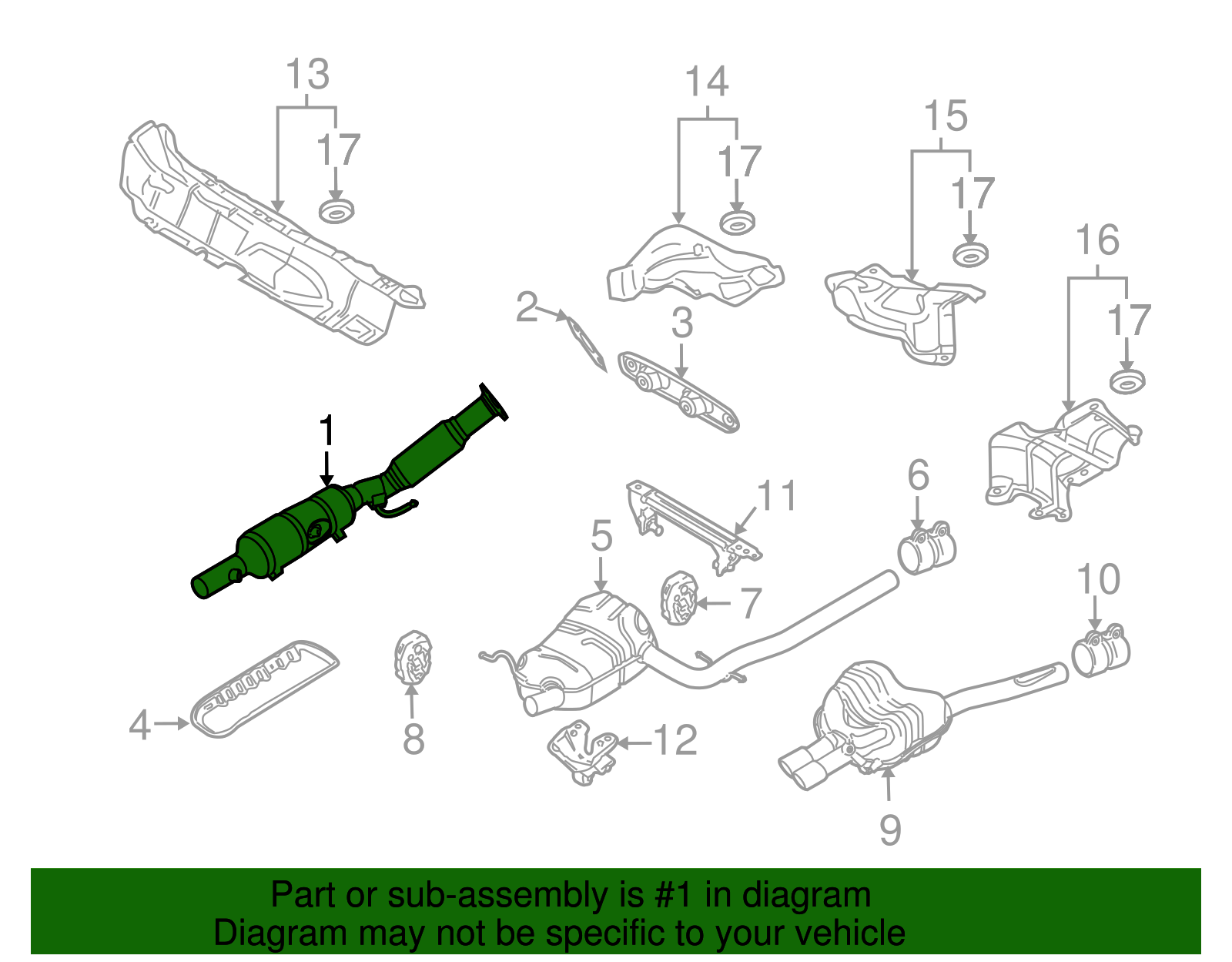 5C0-253-059-AL - Catalytic Converter 2009-2014 Volkswagen | Euro Parts ...