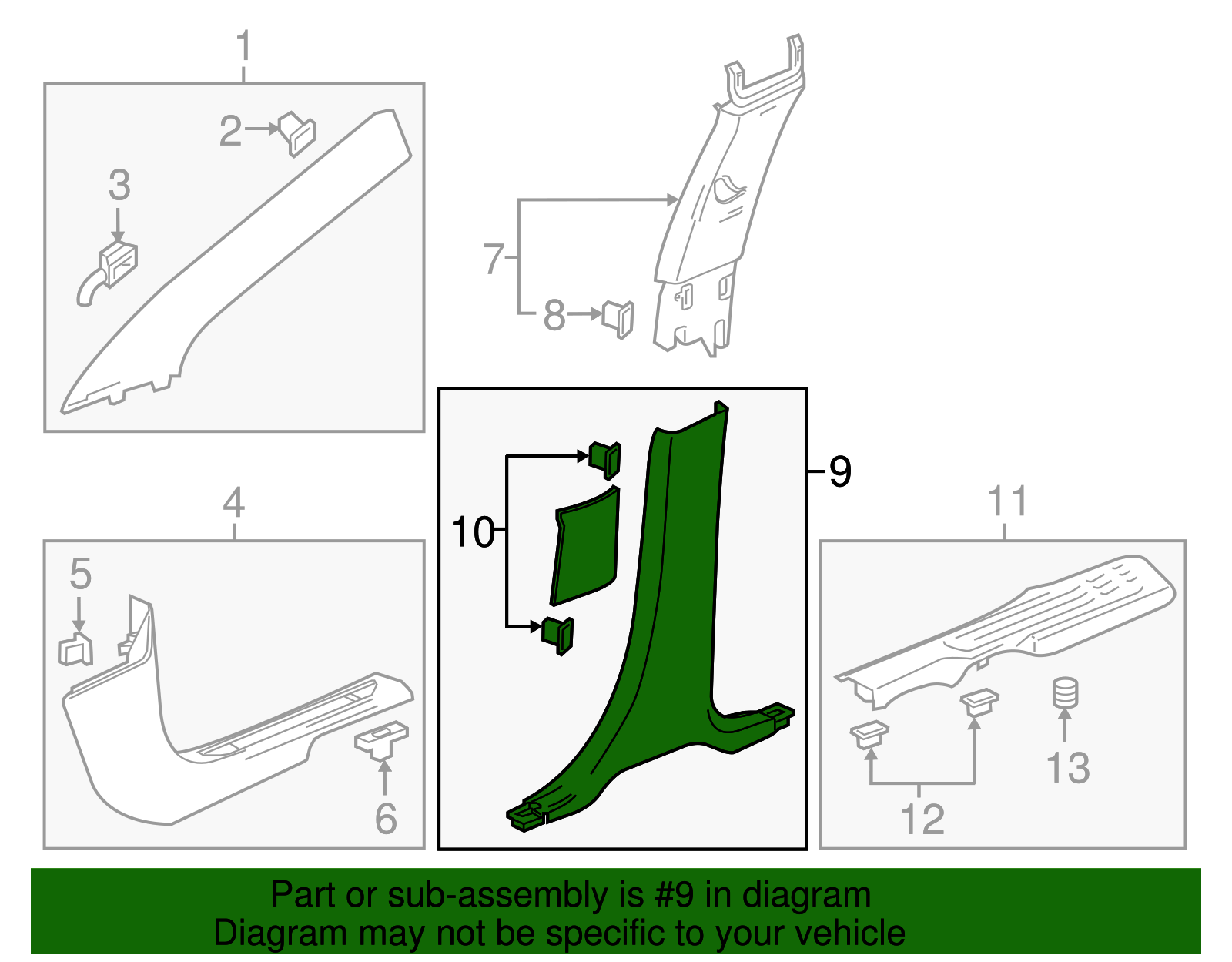 2020-2023 GMC Acadia Lower Center Pillar Trim 84610059 | Capital Chevy ...