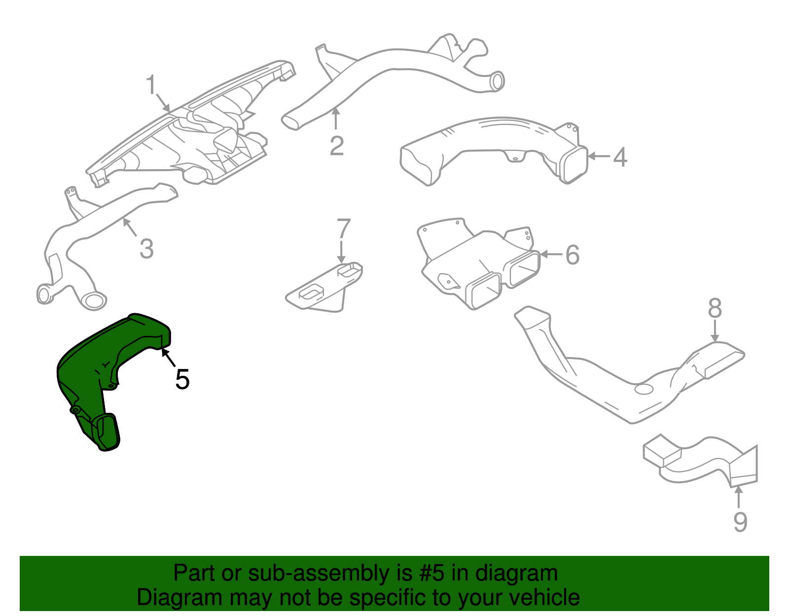 2018-2019 Nissan LEAF Outlet Duct 27870-5SA0A | Team Nissan Inc.