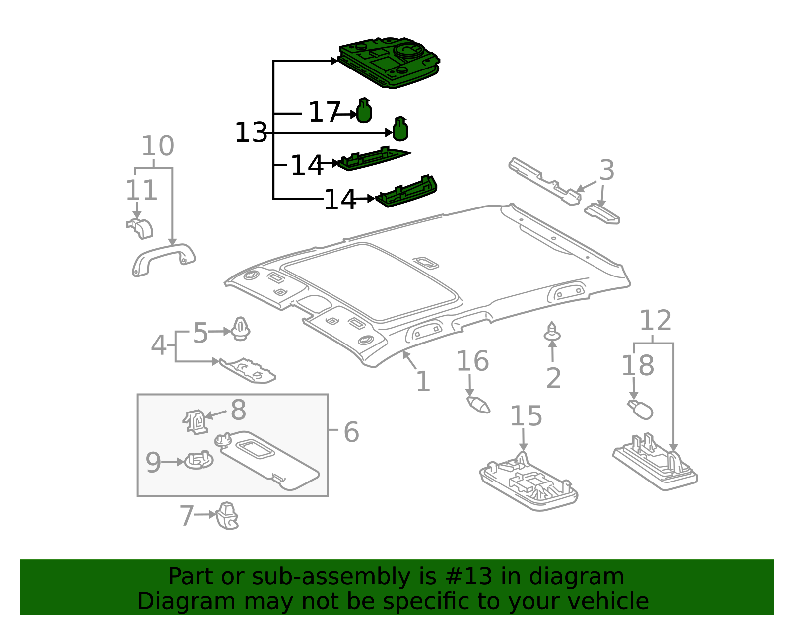 2010-2015 Toyota 2010-2015 Toyota - Map Lamp Assembly 81260-47130-B0 ...
