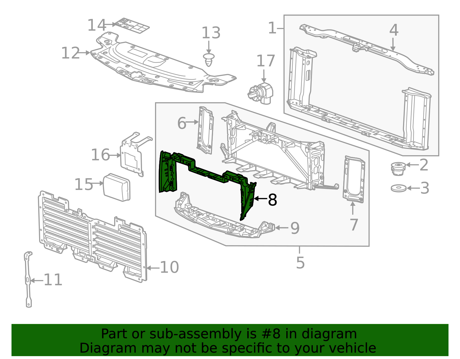 2015-2020 Cadillac Front Bumper Shutter 23497749 | Capital Chevy Parts