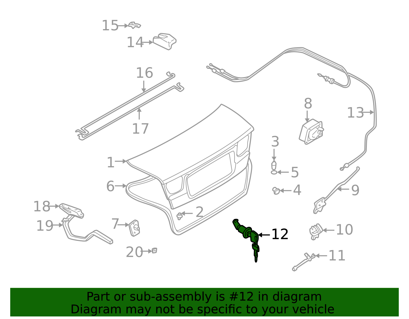 57449AE02A - 2000-2004 Subaru - Cylinder & Keys | Subaru Parts HQ