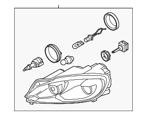 2010-2014 Volkswagen Composite Headlamp 5K0-941-754-B | Volkswagen OEM ...