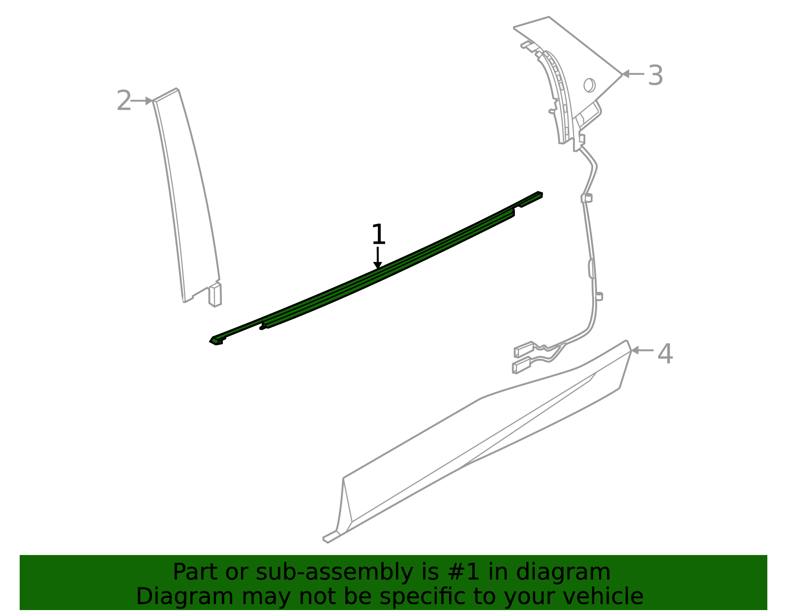 2021-2025 Ford Mustang Mach-E Belt Molding LJ8Z-5825860-A | Ford OEM ...