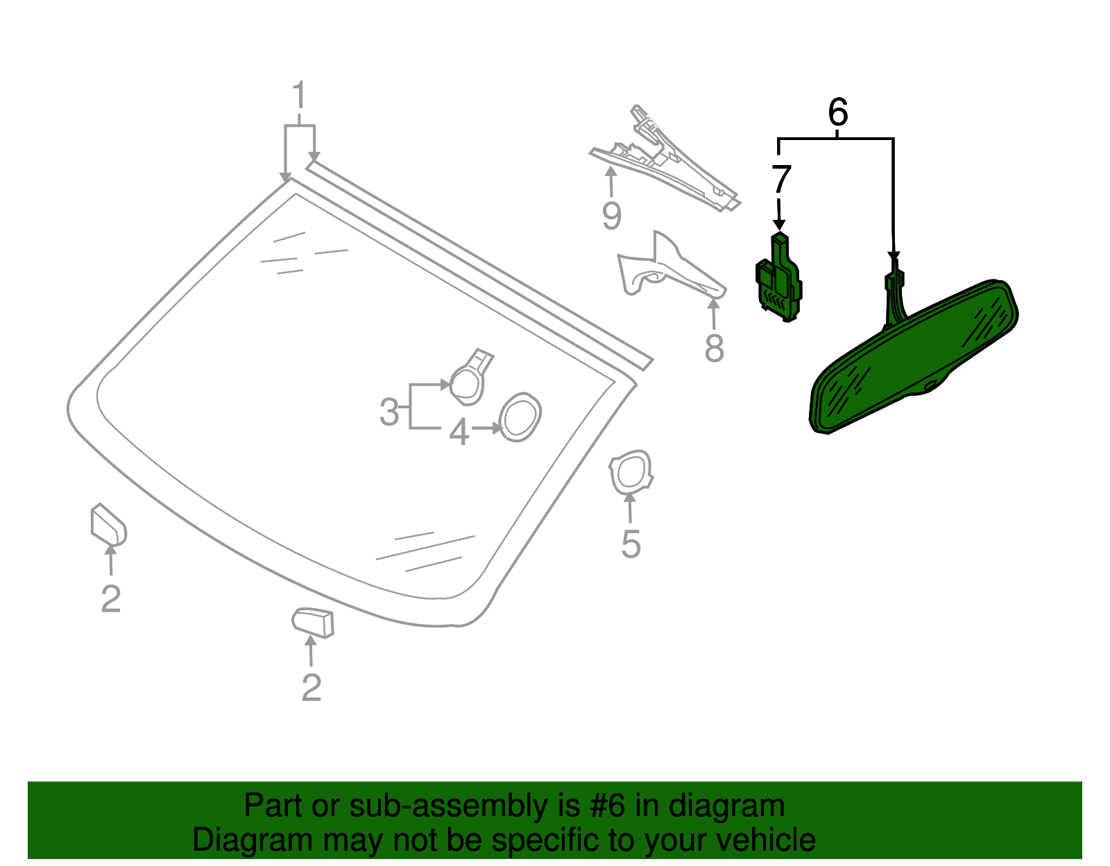 4F0-857-511-AA-4PK - Mirror Inside 2005-2015 Audi | Audi OEM Parts Guy