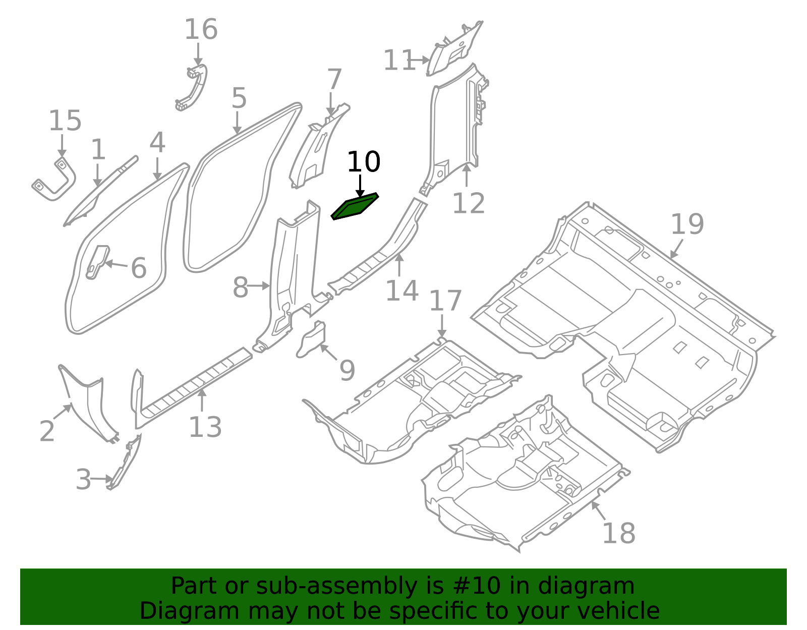 2008-2021 Nissan Frontier Body B-Pillar Trim Panel Cap 76973-ZS00A ...