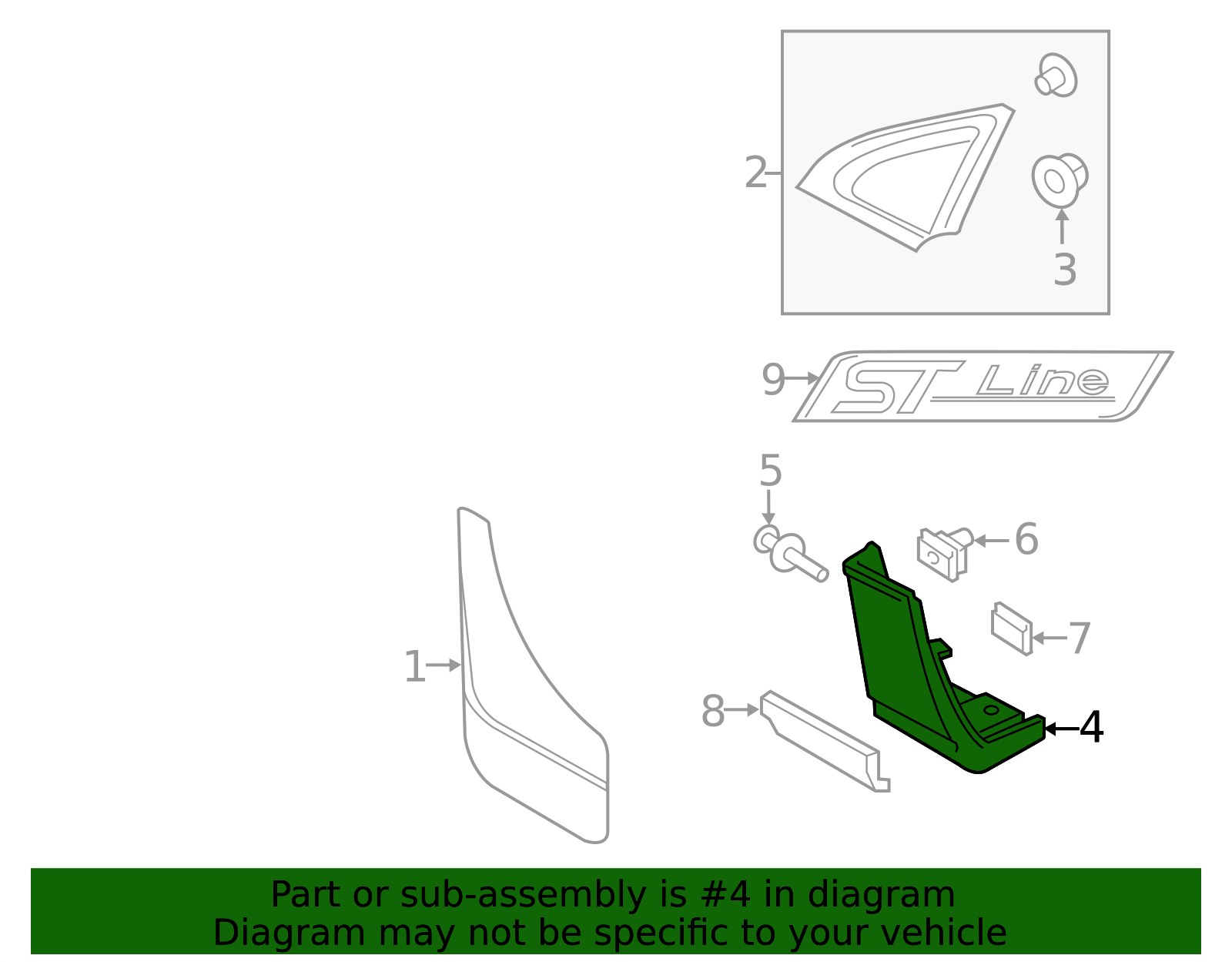 2019-2024 Ford Edge Lower Molding GT4Z-16A039-AC | OEM Parts Online