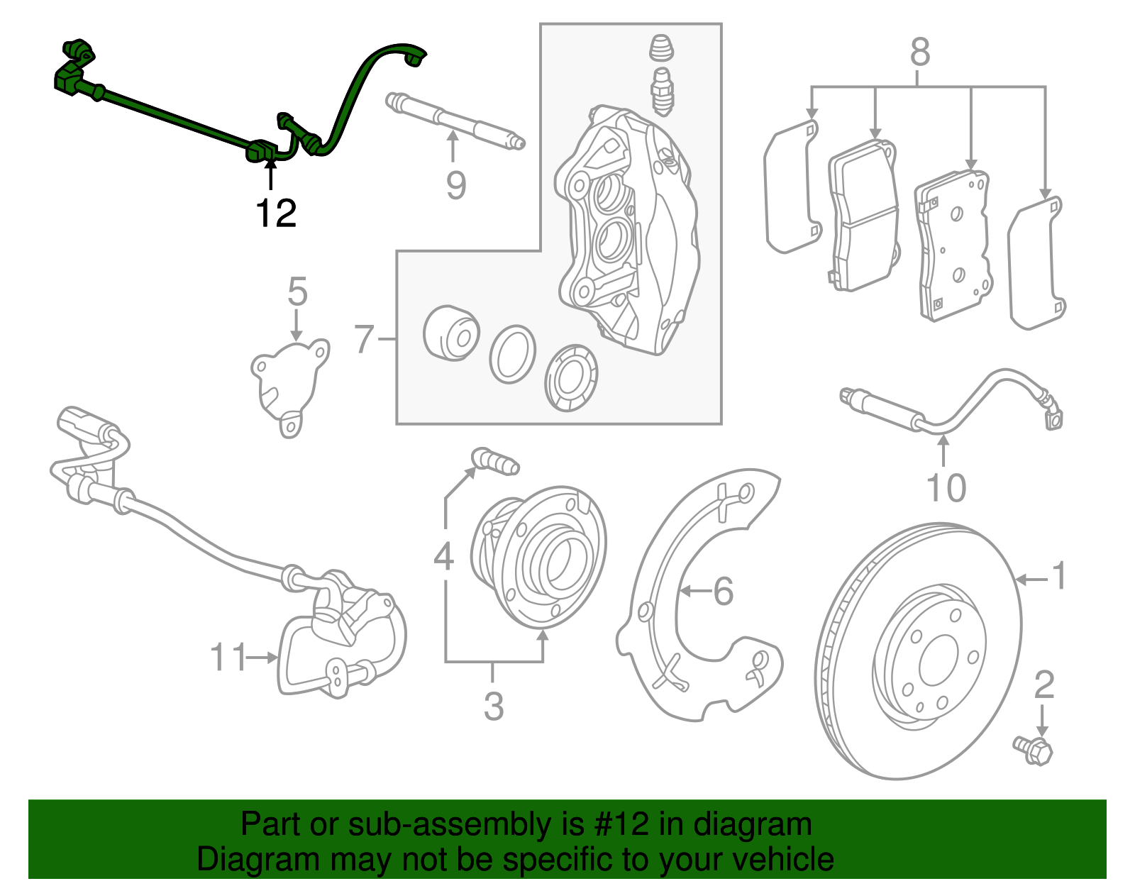 2015-2019 Chevrolet Corvette Disc Brake Pad Wear Sensor (Replaces Part ...