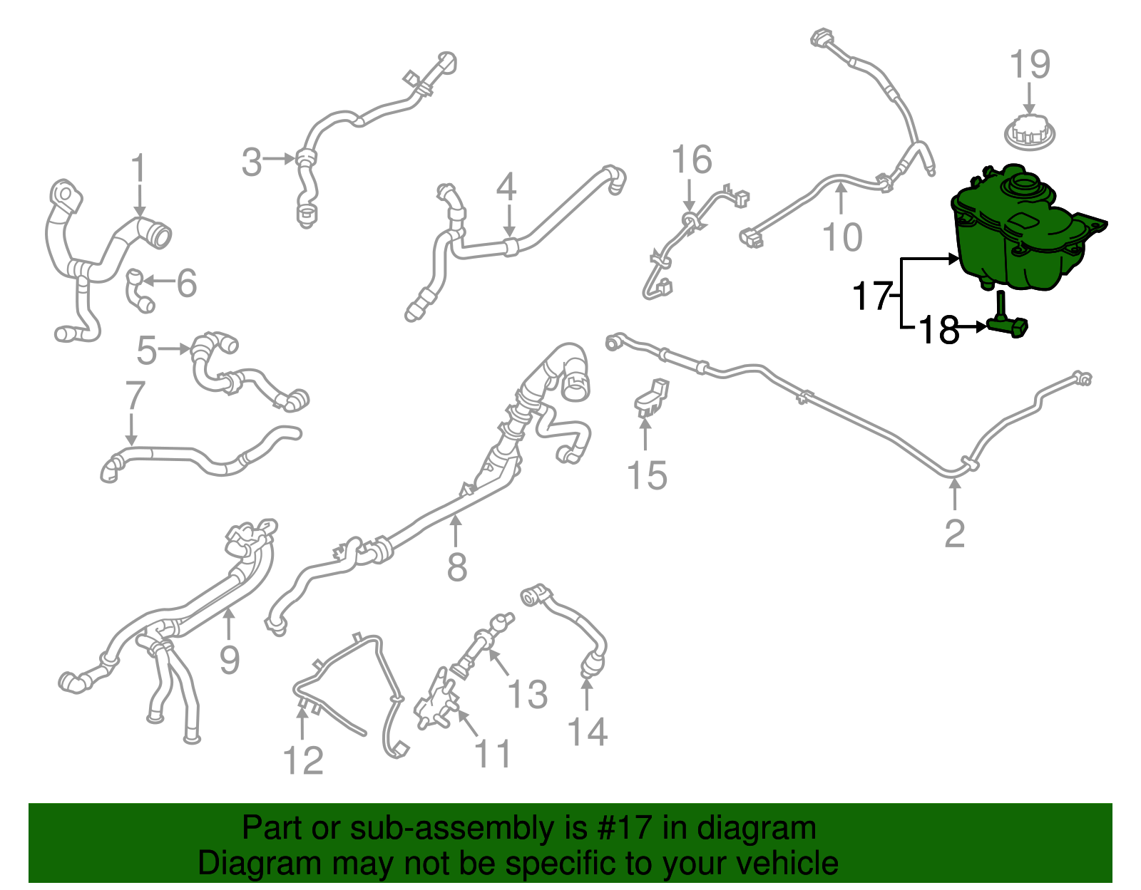 2017-2023 Jaguar Reservoir Tank T2H42508 | OEM Parts Online