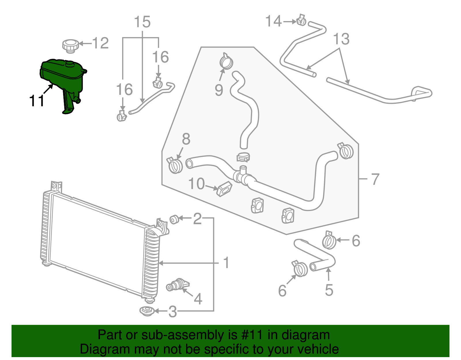 2014-2020 GM Radiator Surge Tank 84368362 | TascaParts.com