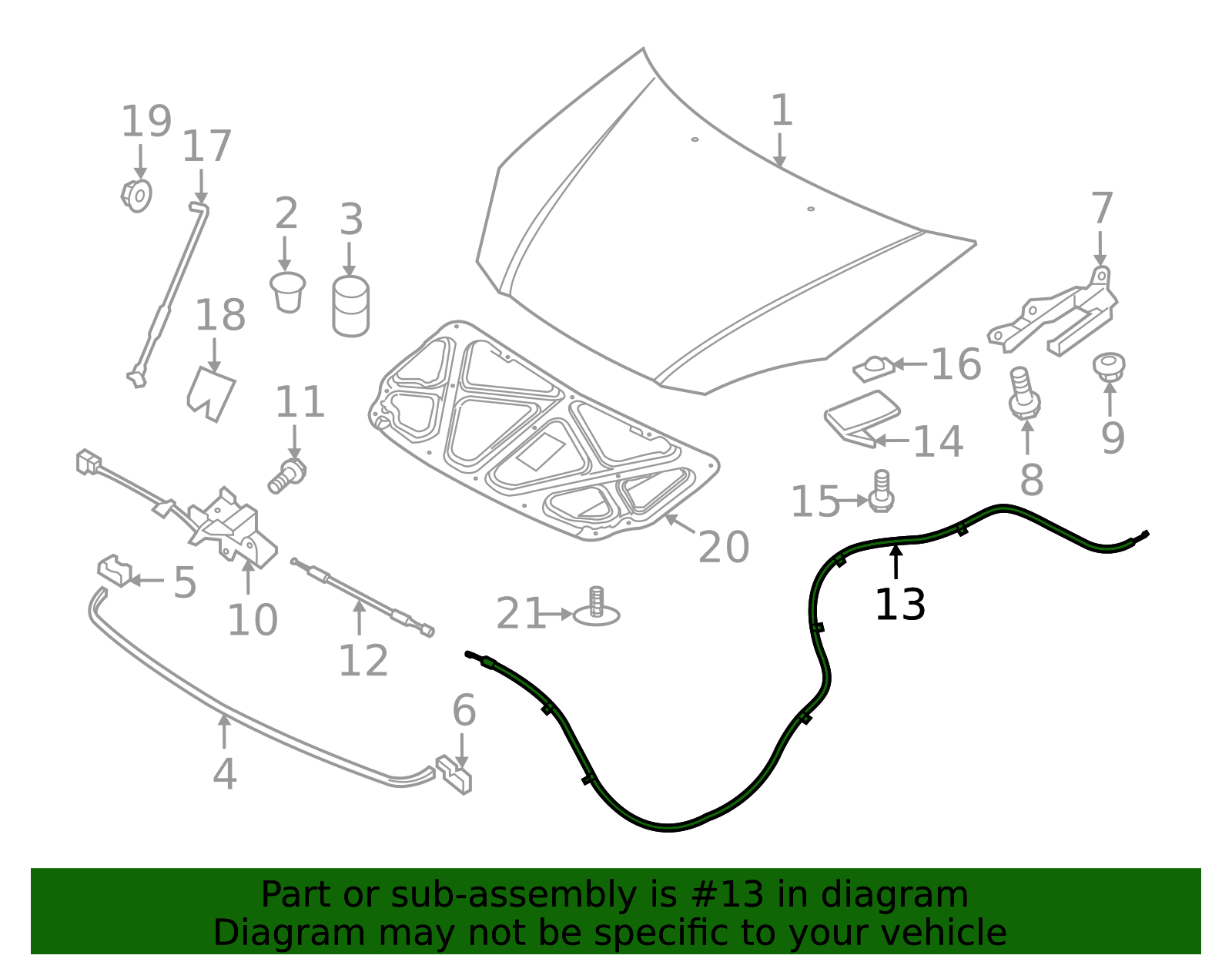 81190-1R000 - Release Cable - 2012-2017 Hyundai Accent | World OEM ...
