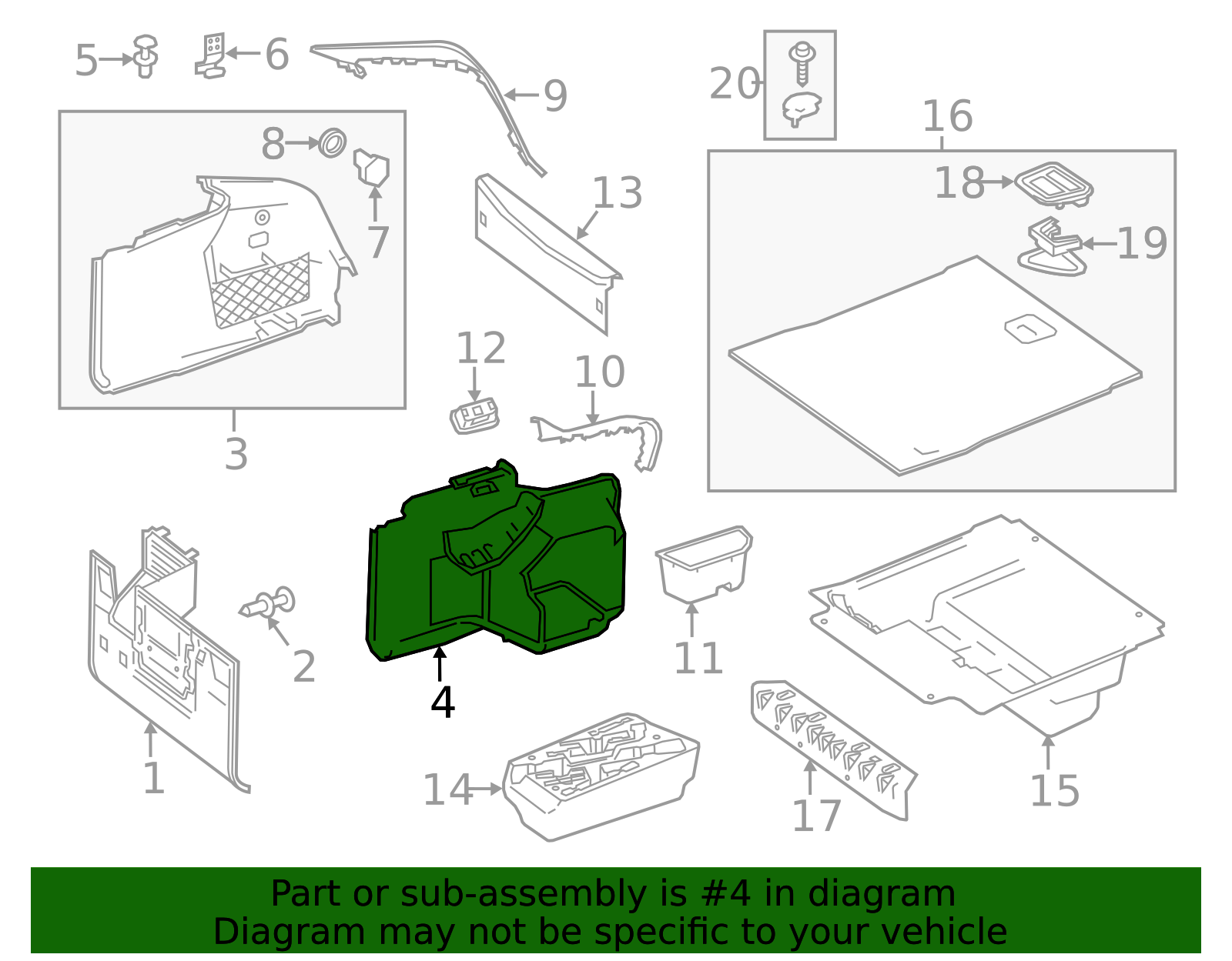 222-690-15-04-9J36 - Trunk Side Trim 2014-2020 Mercedes-Benz | Mercedes ...