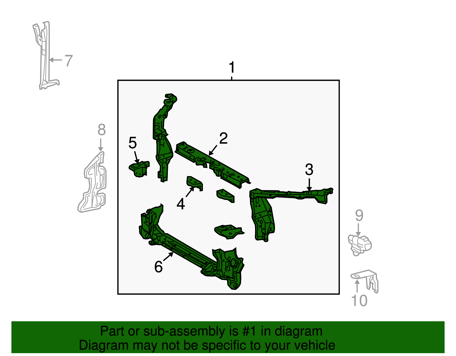 2009-2013 Toyota Corolla Radiator Support 53201-02250 | OEM Parts Online