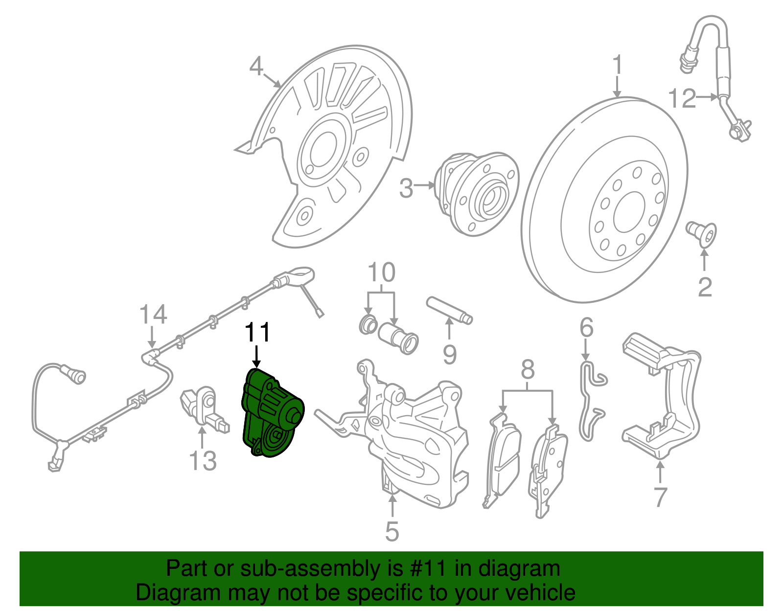 3Q0-998-281-A - 2015-2025 Volkswagen - Parking Brake Actuator | Quick ...