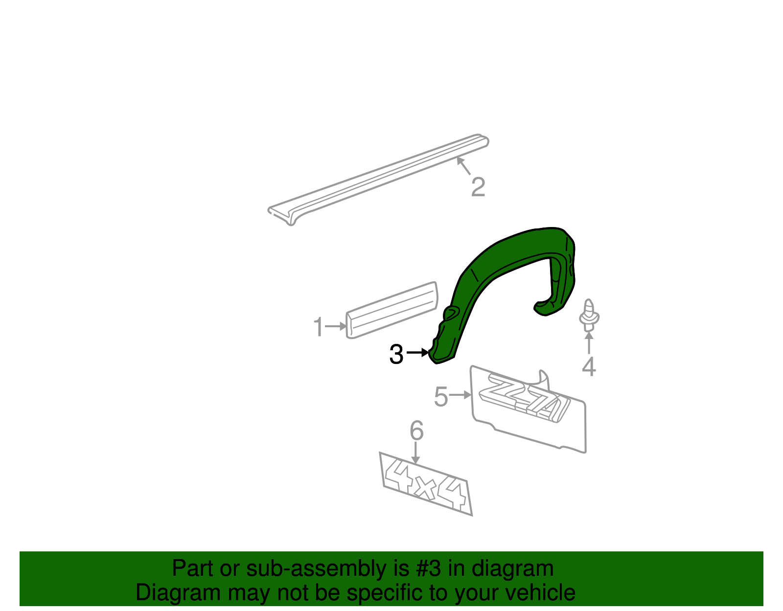 10374844 - 2001-2007 GM - Black Driver Side Rear Fender Flare ...
