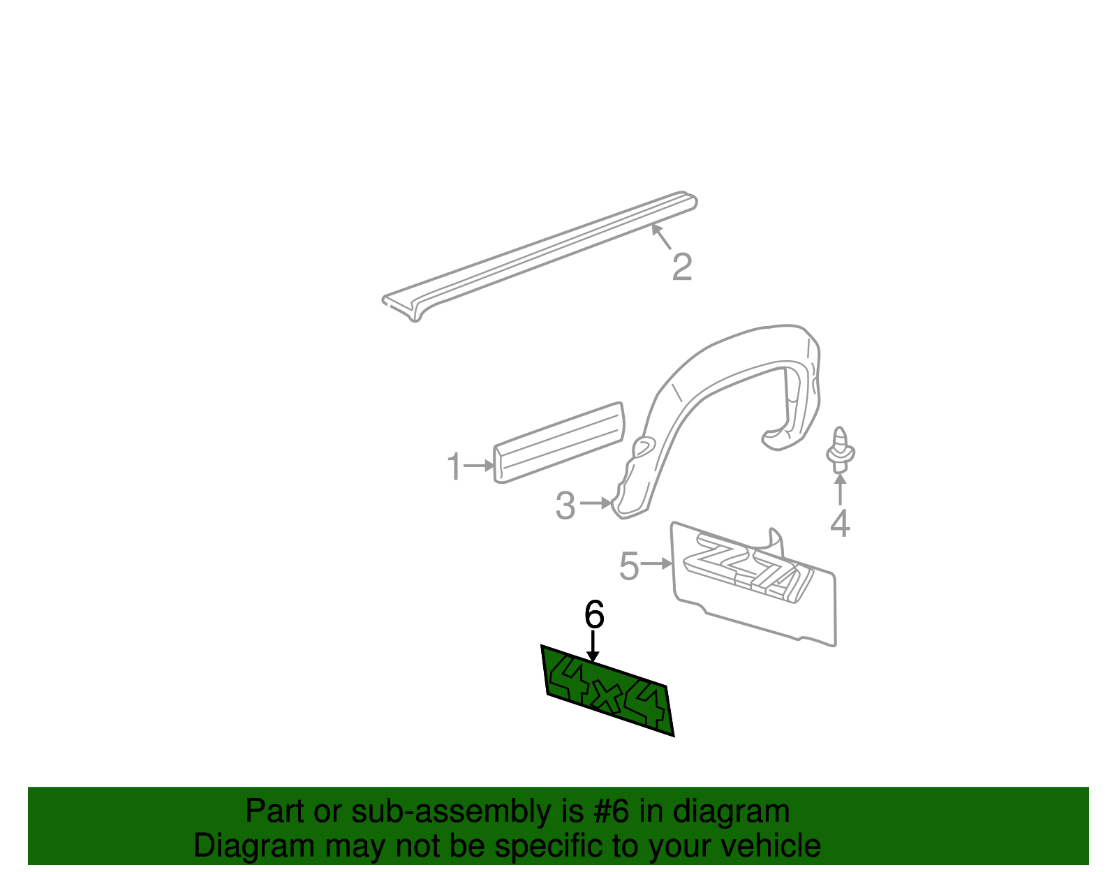 1999-2007 GM Pickup Box Side Rear 4x4 Decal 15779675 | Capital Chevy Parts