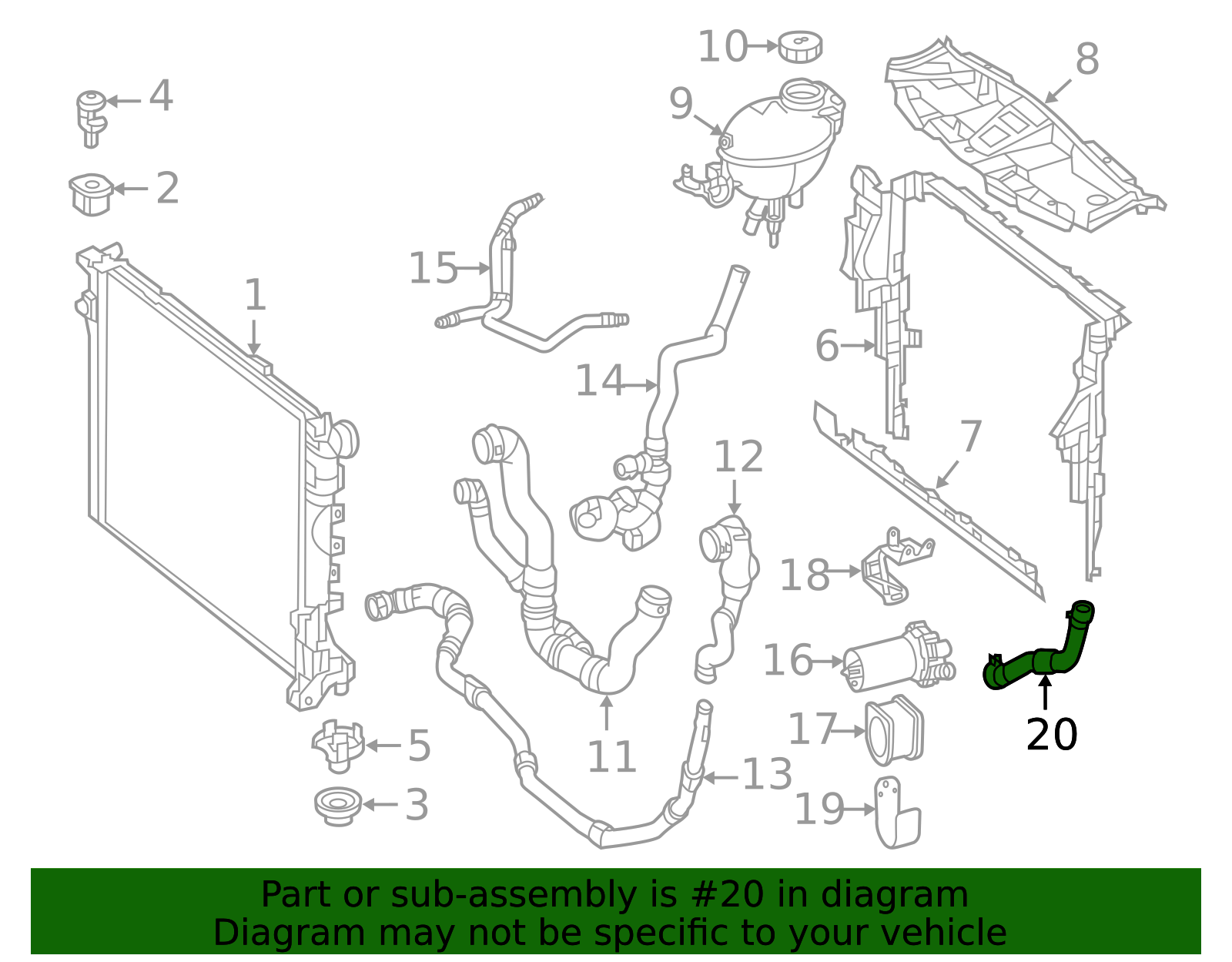 212-501-70-84 - Mercedes-Benz Engine Coolant Hose 2014-2018 Mercedes ...