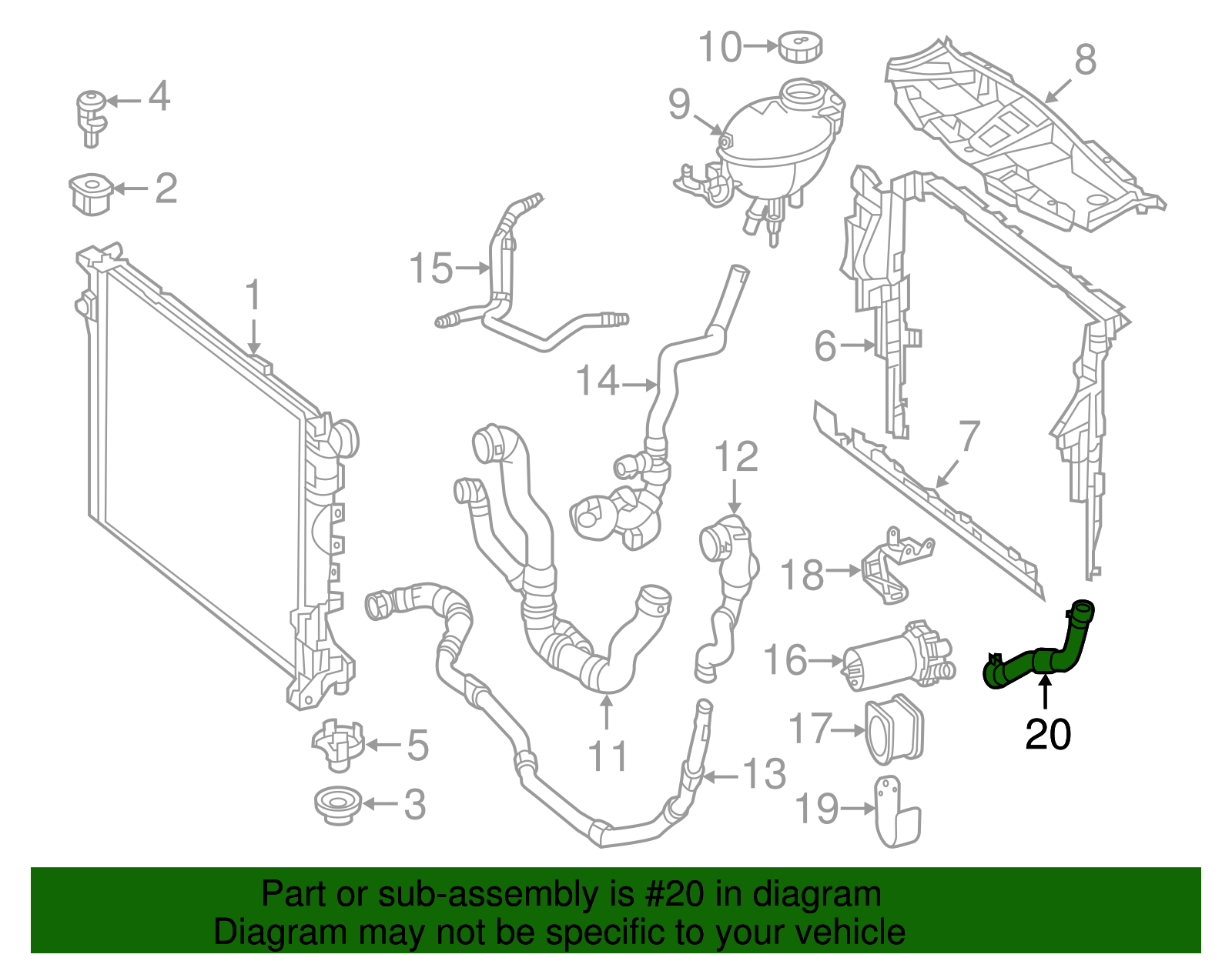 212-501-70-84 - Engine Coolant Hose 2014-2018 Mercedes-Benz | Mercedes ...