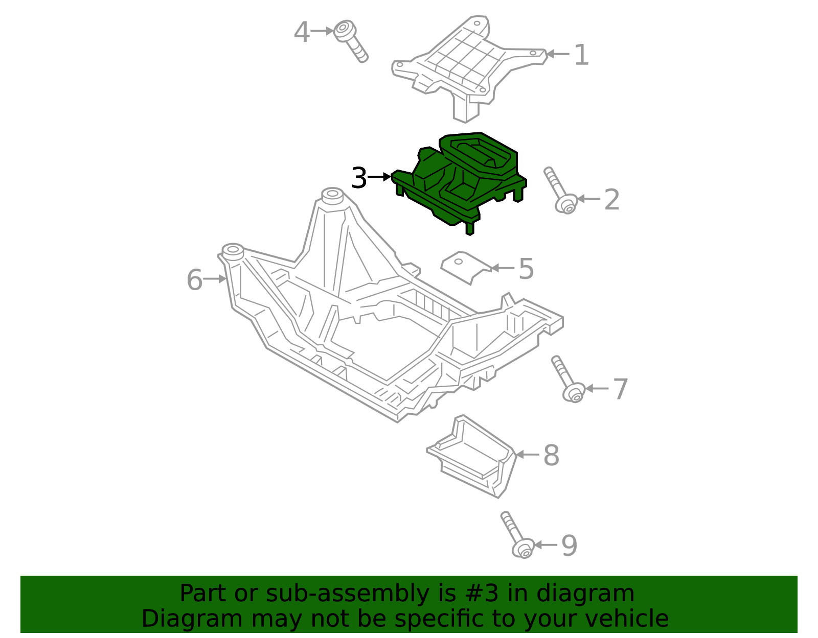 2019-2025 Porsche Cayenne Mount 9Y0-399-153-B | Gaudin Porsche Parts
