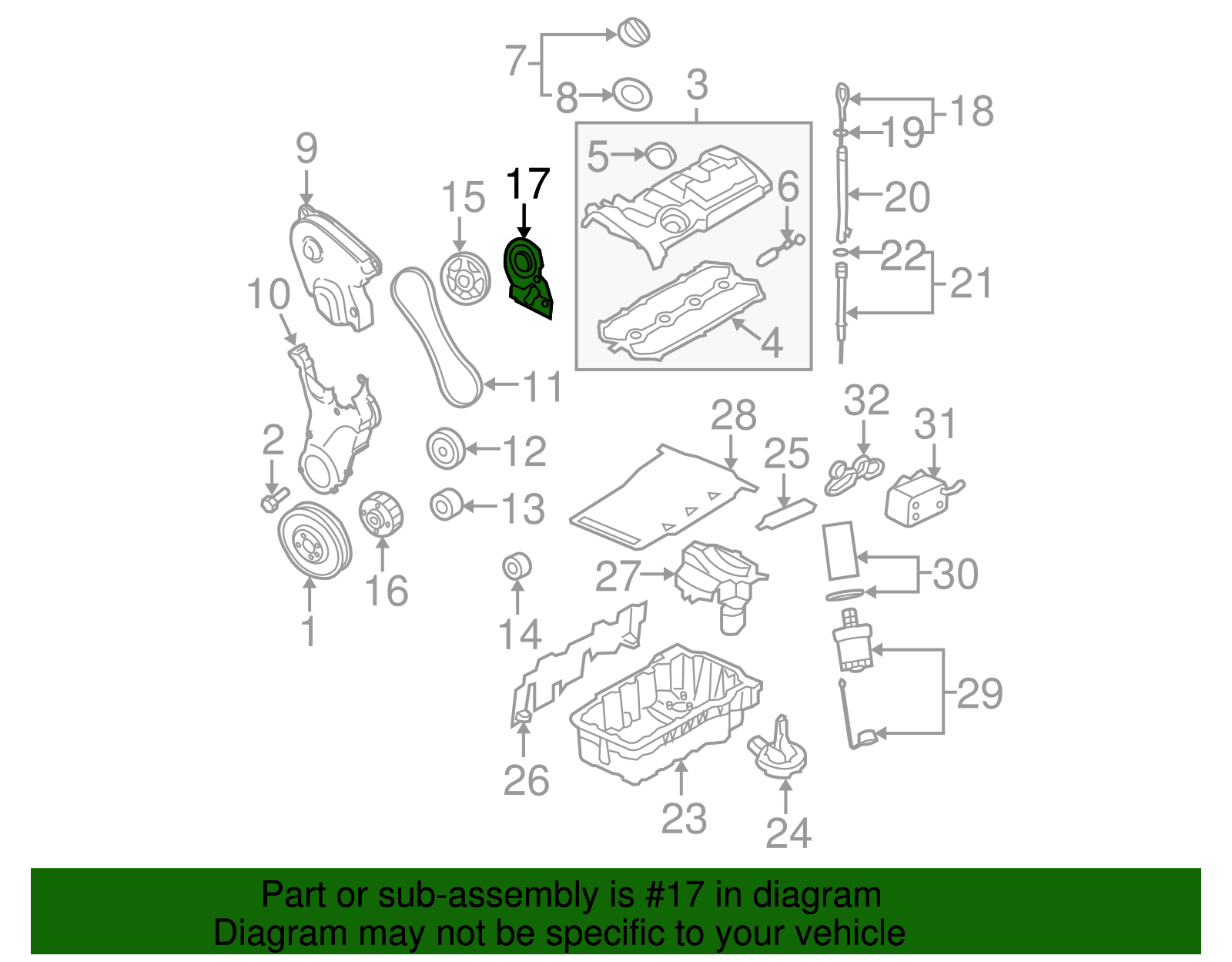 2006-2013 Volkswagen Inner Timing Cover 06D-109-145-D | vwpartscenter
